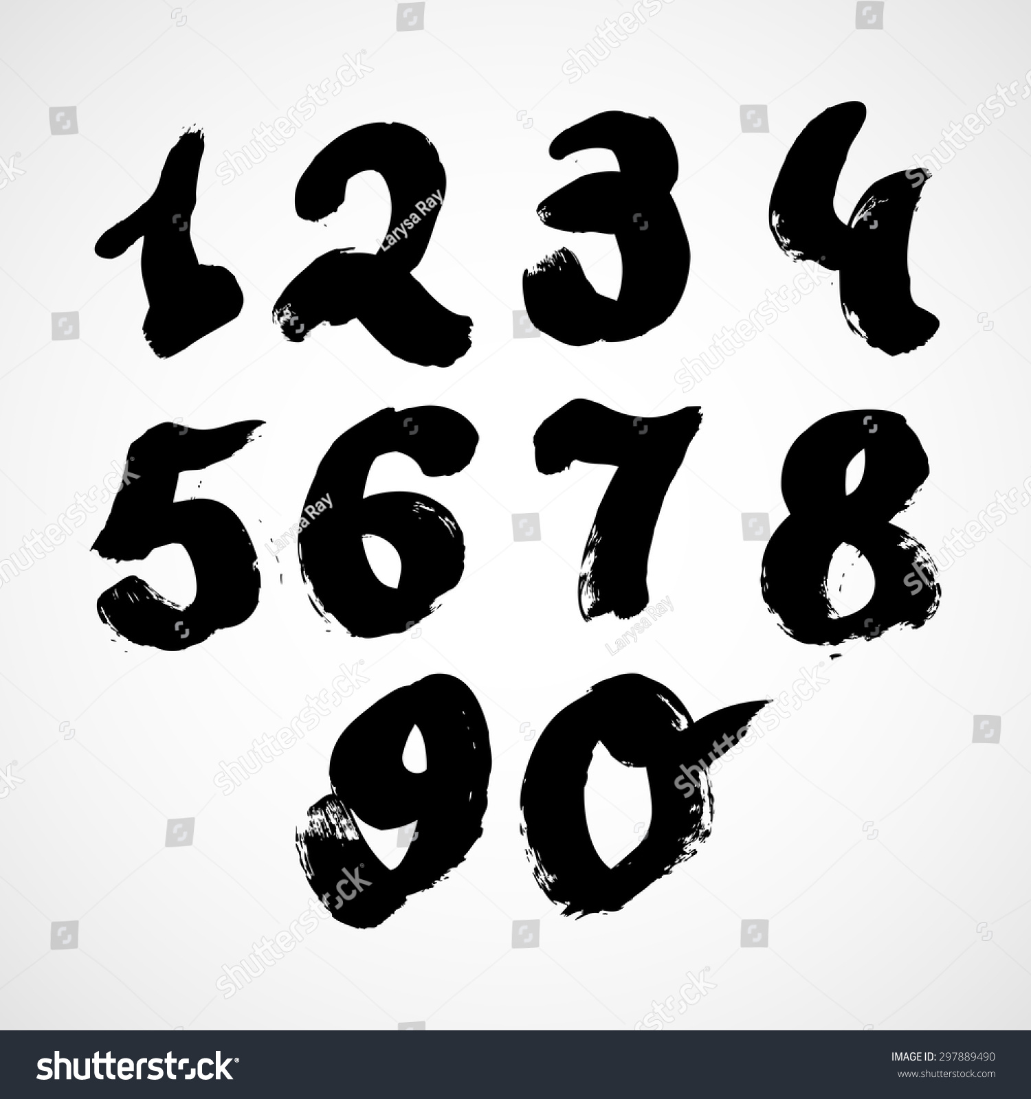 Grunge Numbers Vector Illustration Stock Vector (Royalty Free) 297889490
