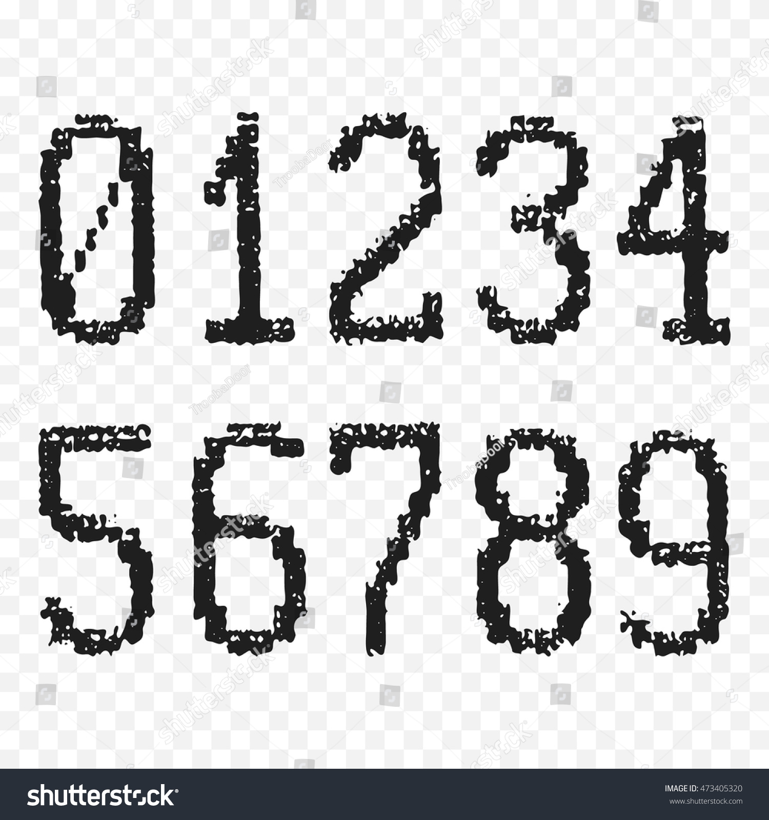 Grunge Old Numbers Stock Vector (Royalty Free) 473405320 | Shutterstock