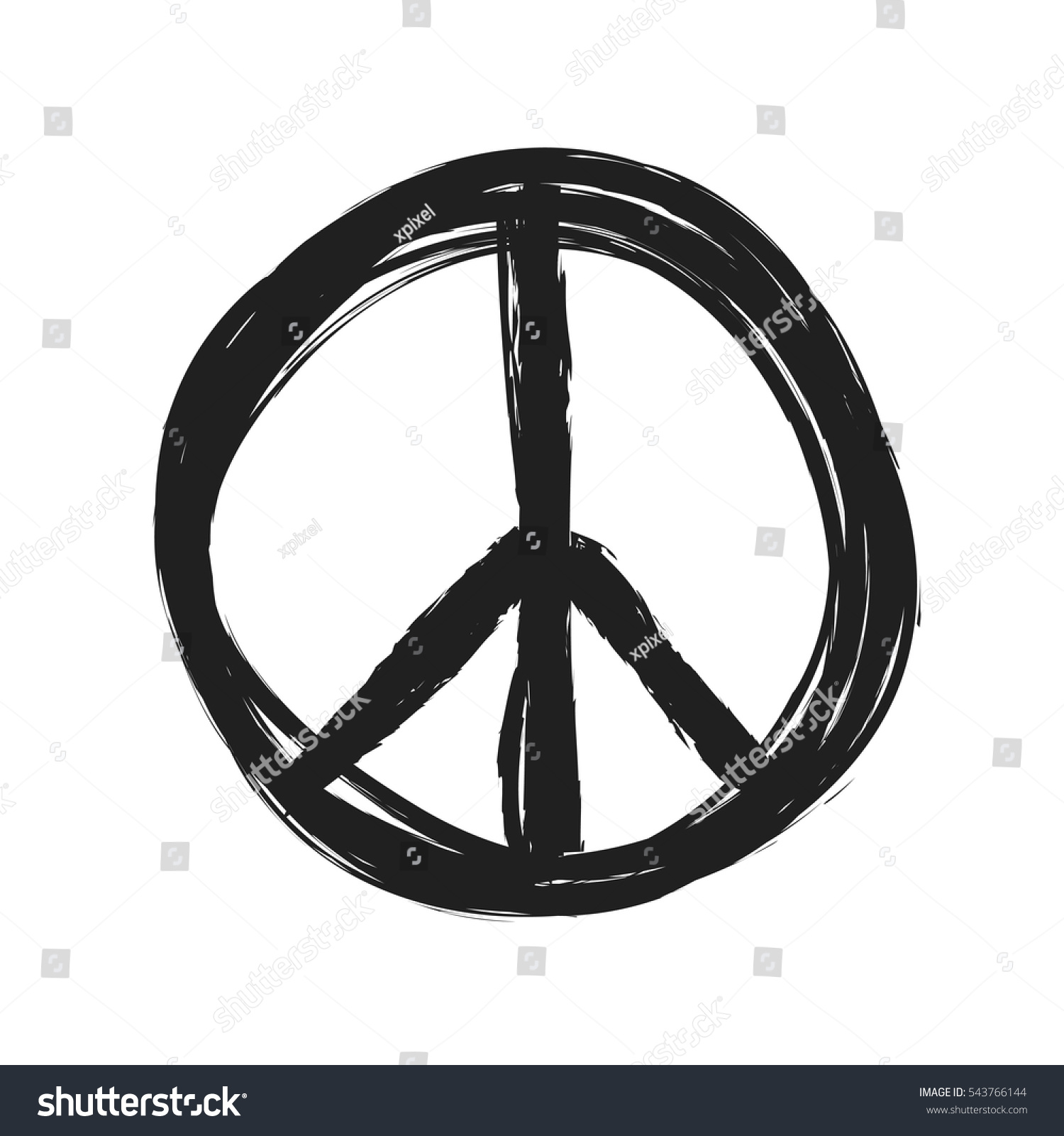 Grunge Peace Symbol Vector Stock Vector (Royalty Free) 543766144 ...