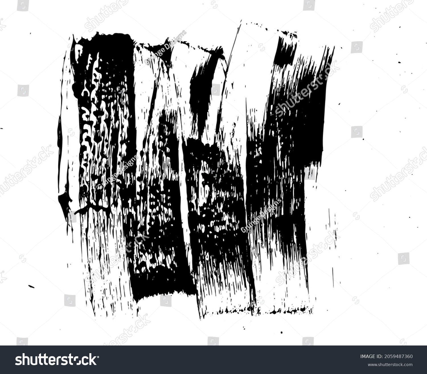 Grunge Roller Brush Stroke Paint Texture Stock Vector (Royalty Free ...