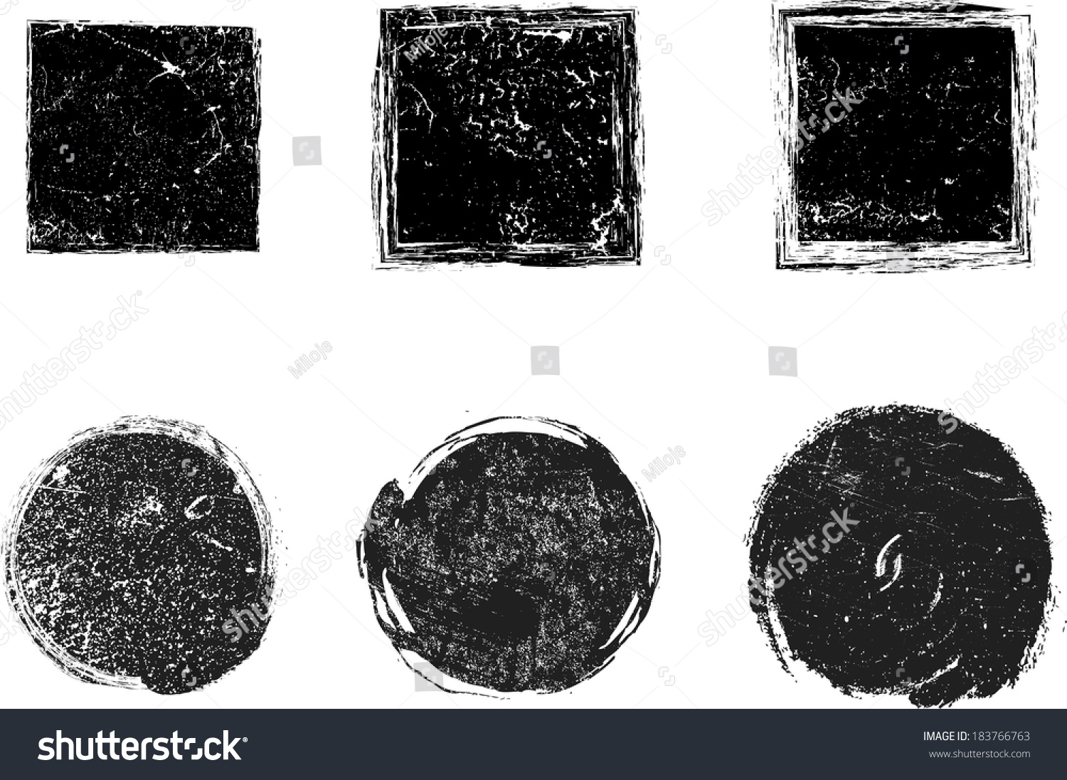 Grunge Shapes Stock Vector 183766763 - Shutterstock