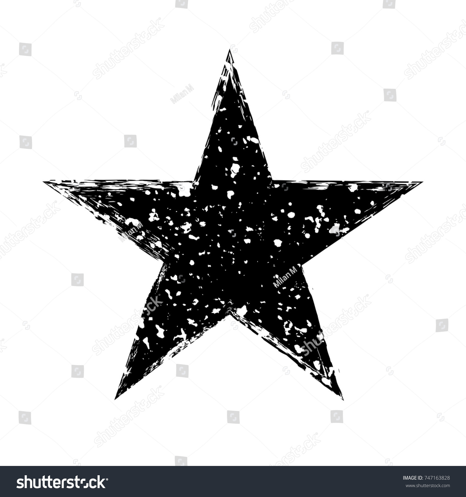 Grunge Star Iconvector Star Symbol: vector de stock (libre de regalías ...