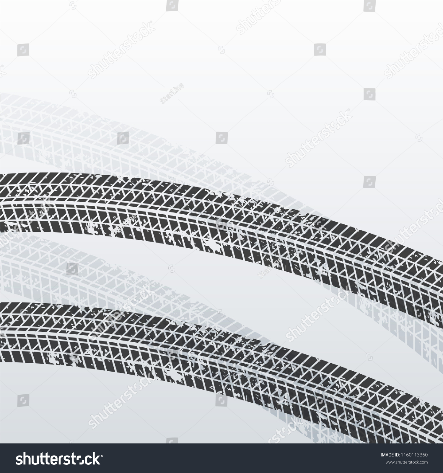 Grunge Tire Print Marks Background Stock Vector (Royalty Free) 1160113360