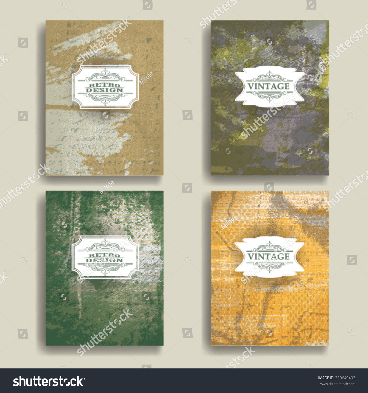 Grunge Vector Poster Templates Distressed Texture Stock Vector (Royalty ...