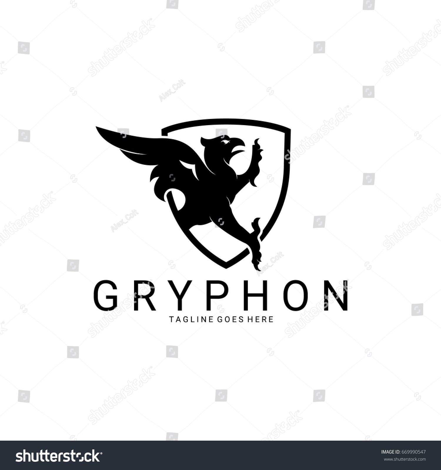 Gryphon Logo Stock Vector (Royalty Free) 669990547