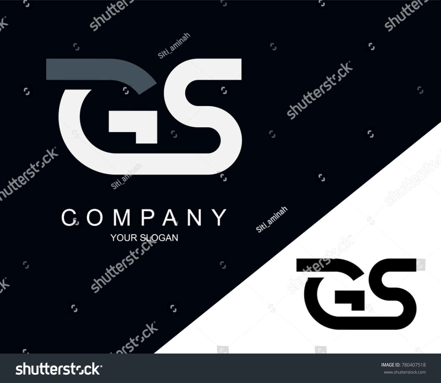 Gs Letter Logo Design Template: vetor stock (livre de direitos ...