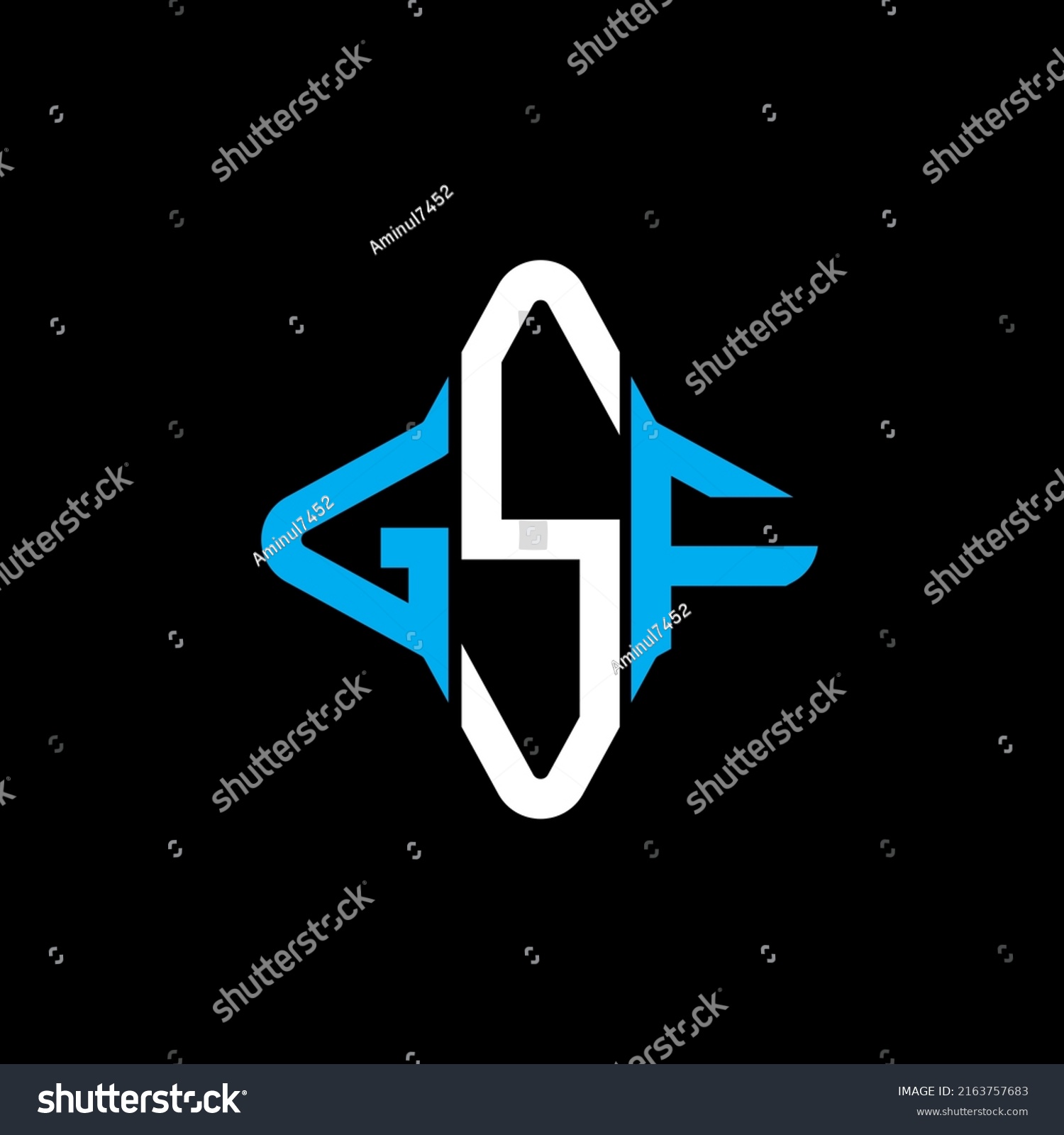 Gsf Letter Logo Creative Design Vector Stock Vector (Royalty Free ...