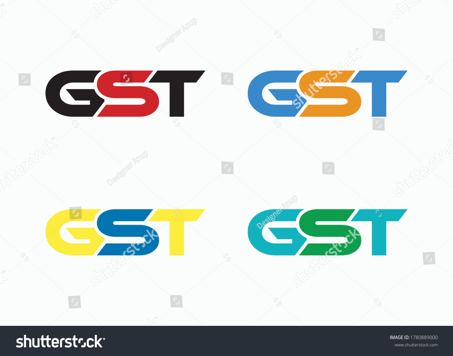 Gst Letter Based Logo Design: เวกเตอร์สต็อก (ปลอดค่าลิขสิทธิ์) 1780889000