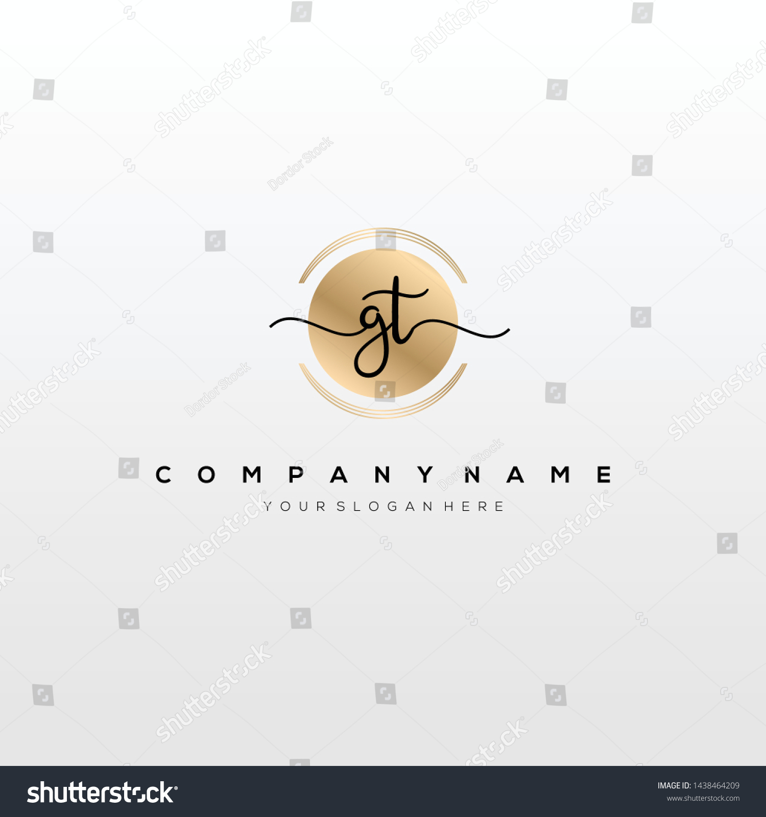 Gt Handwriting Initial Logo Template Vector Stock Vector (Royalty Free ...