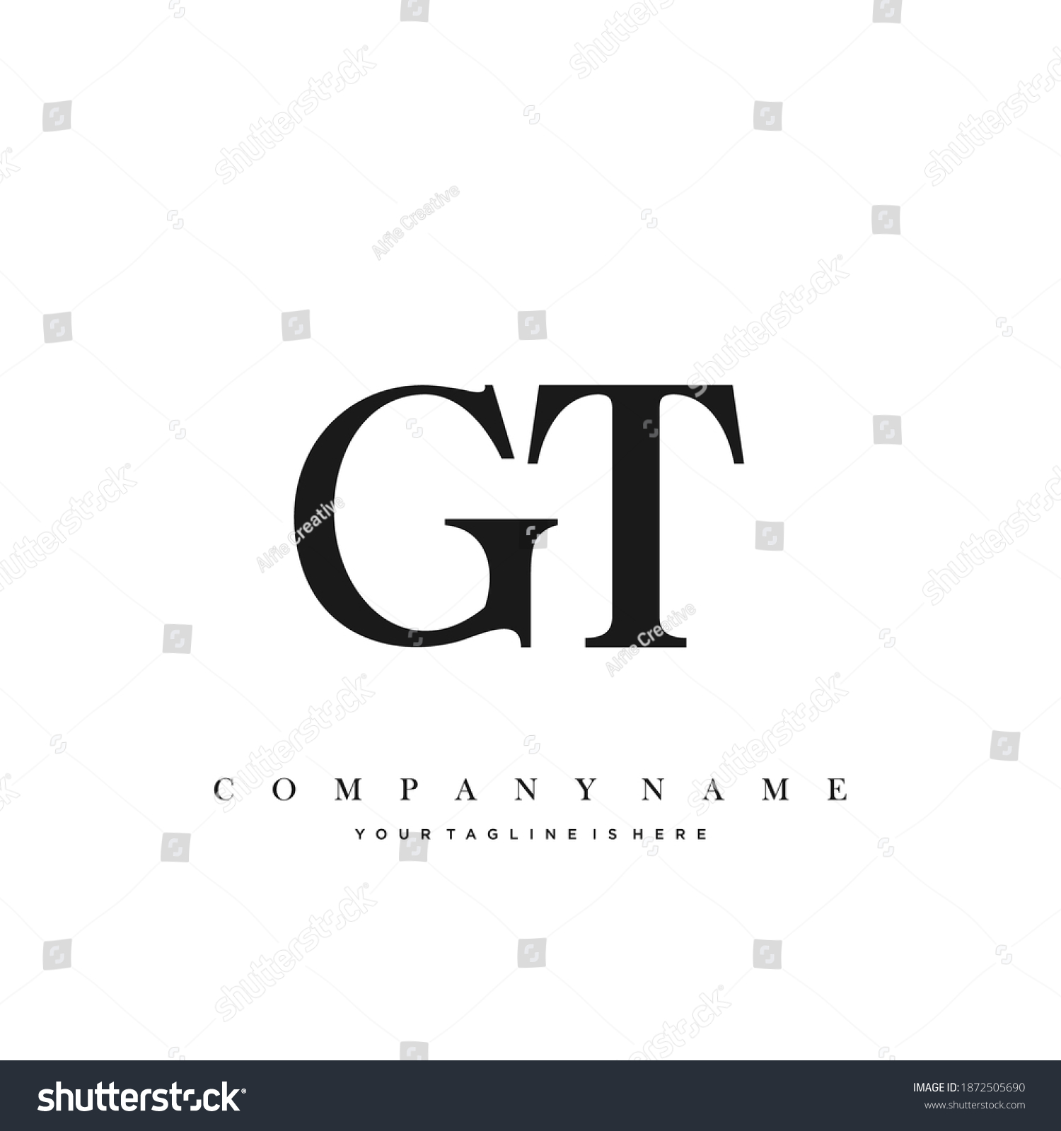 Gt Minimal Luxury Initial Logo Vector Stock Vector (Royalty Free ...