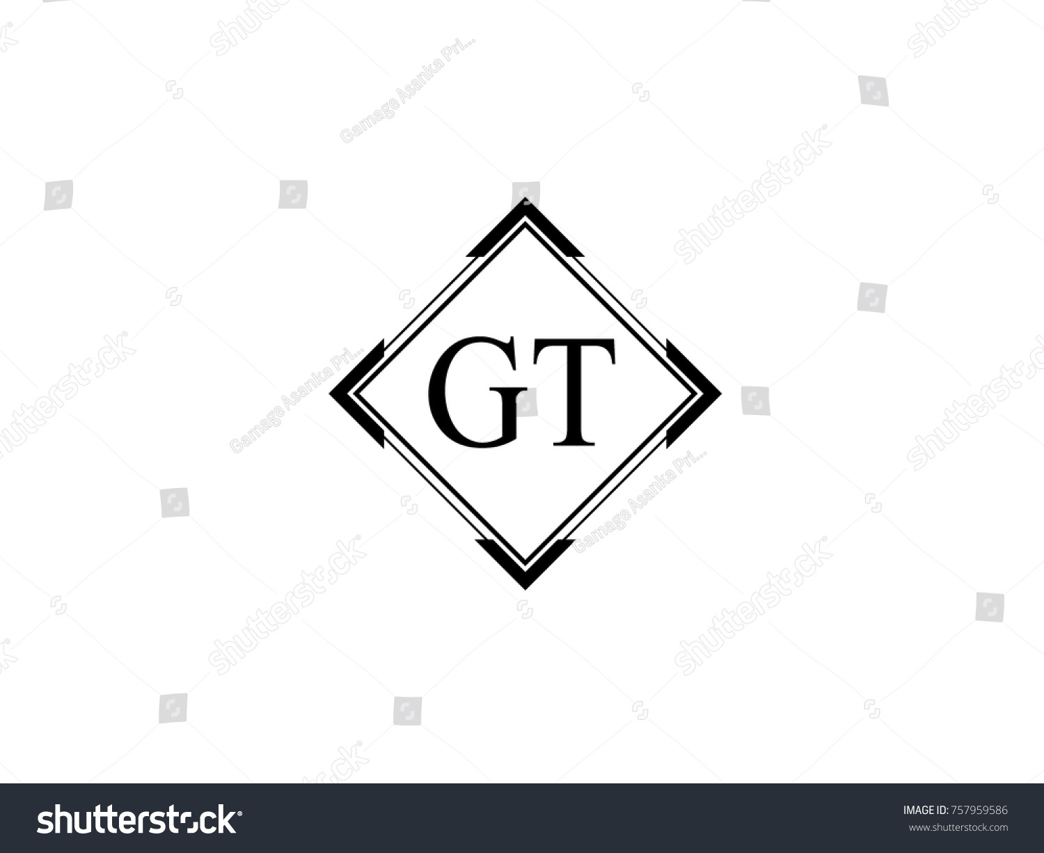 Gt Square Shape Vintage Logo Stock Vector (Royalty Free) 757959586 ...