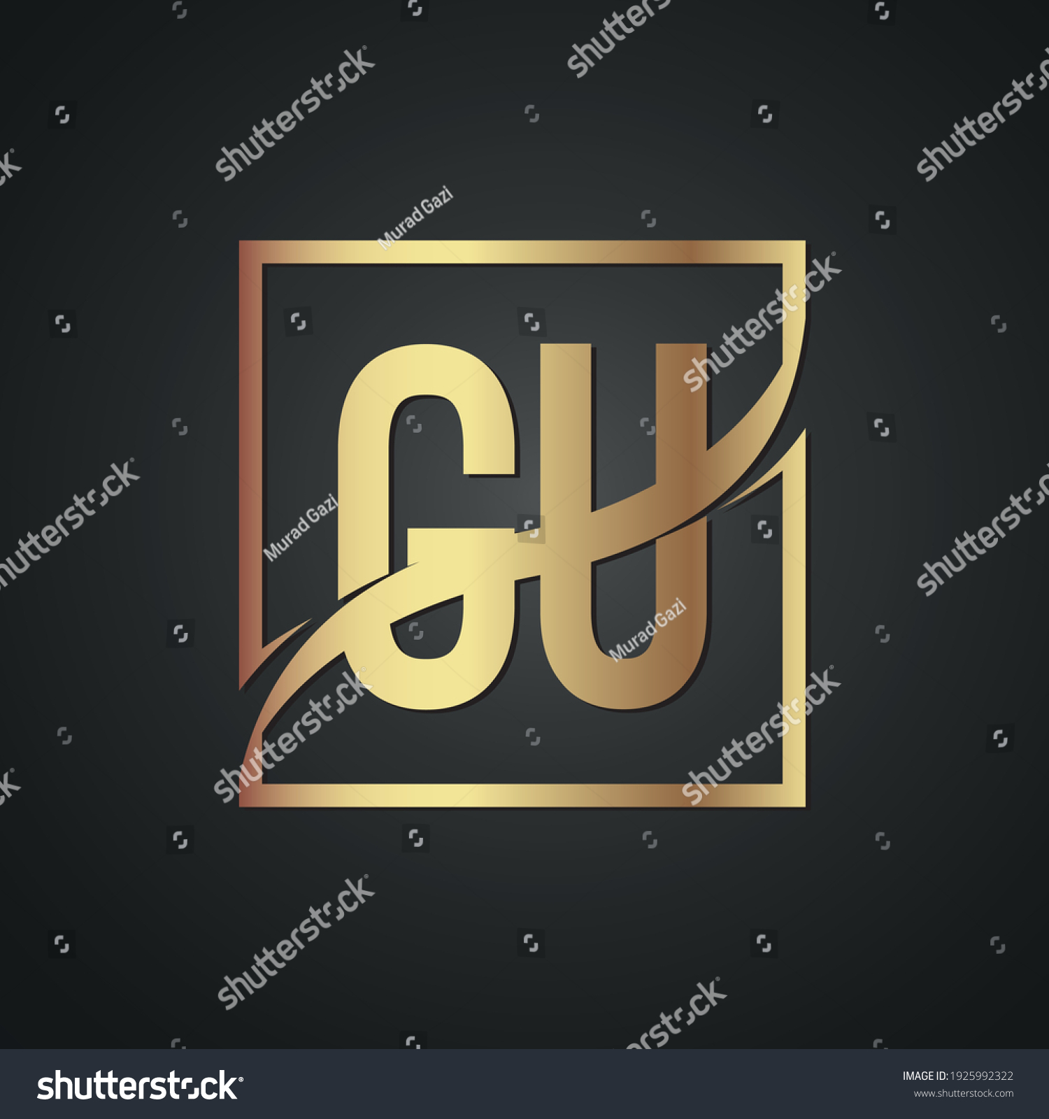 Gu Creative Luxury Letter Logo Stock Vector (Royalty Free) 1925992322 ...