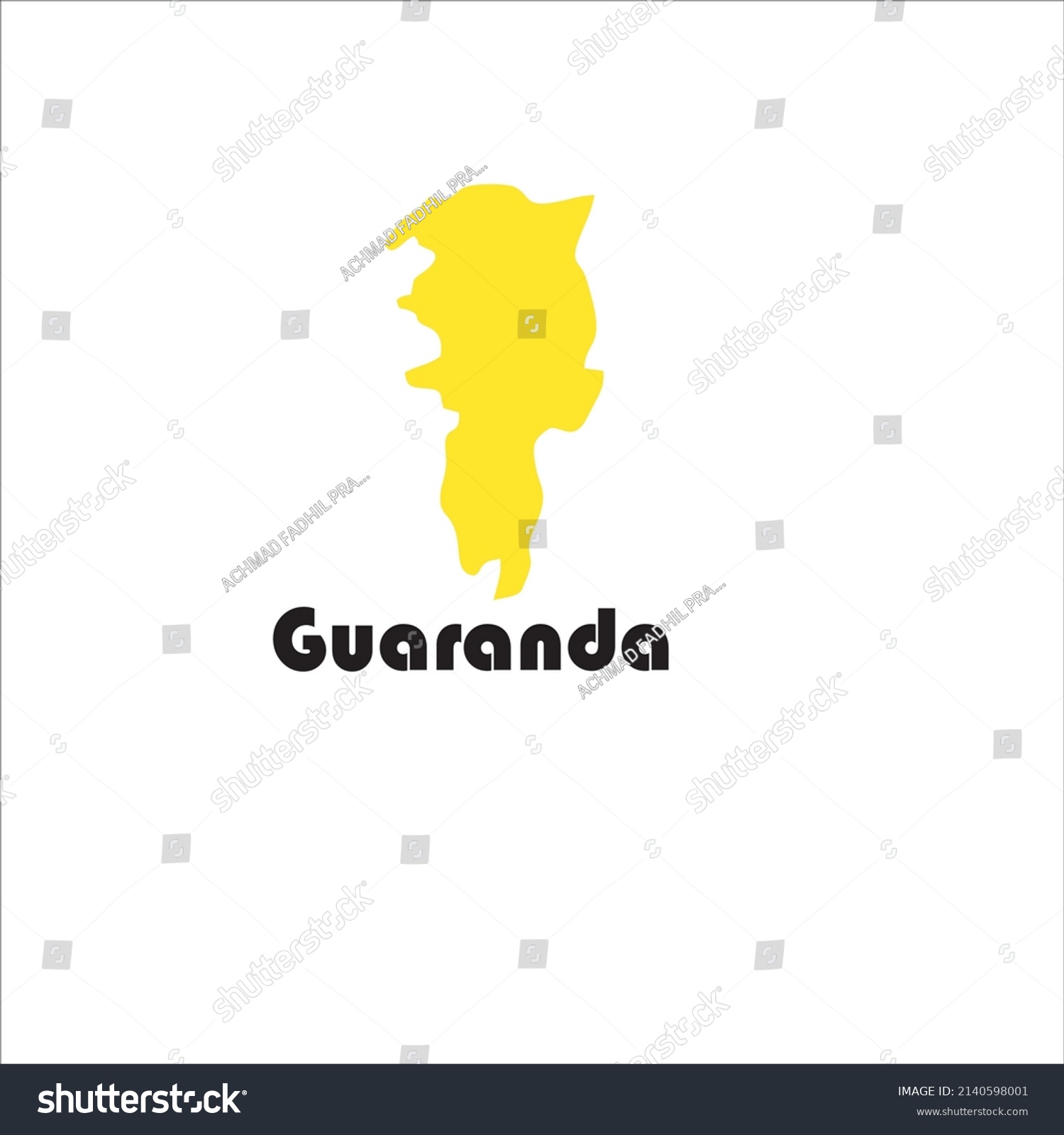 Guaranda Map On White Background Stock Vector (Royalty Free) 2140598001 ...