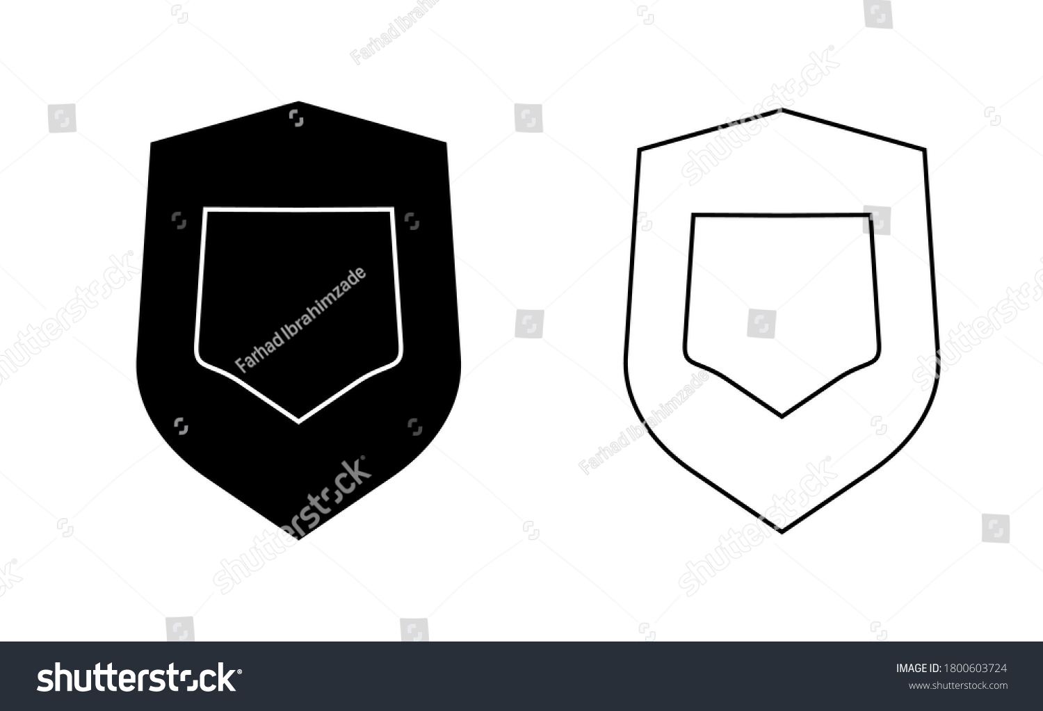 Guard Protect Linear Icon Vector Black Stock Vector (Royalty Free ...