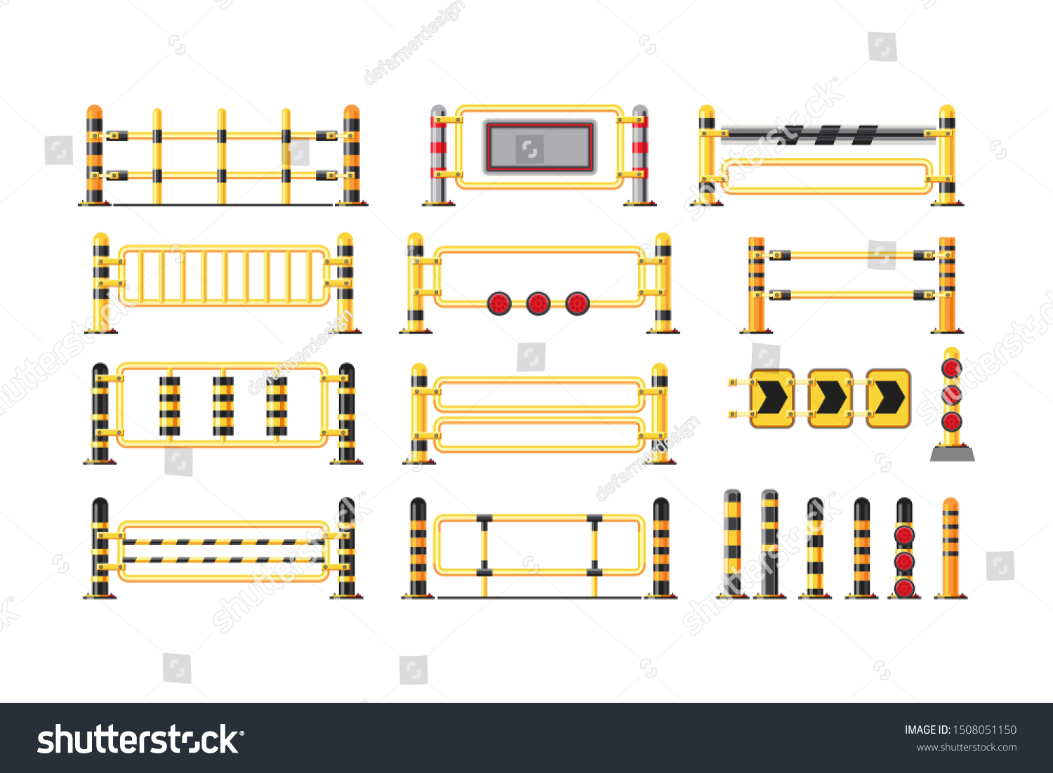 Guardrail Road Objects Vector Collection: เวกเตอร์สต็อก (ปลอดค่า ...