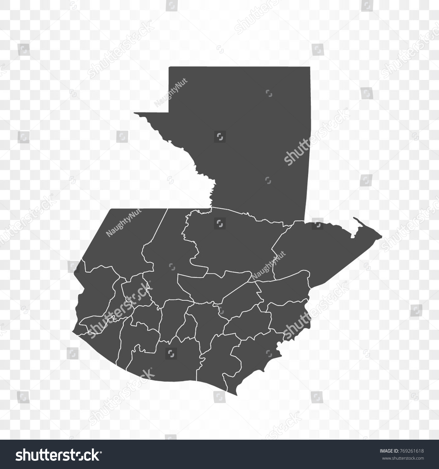 Guatemala Map Isolated On Transparent Background: เวกเตอร์สต็อก (ปลอด ...