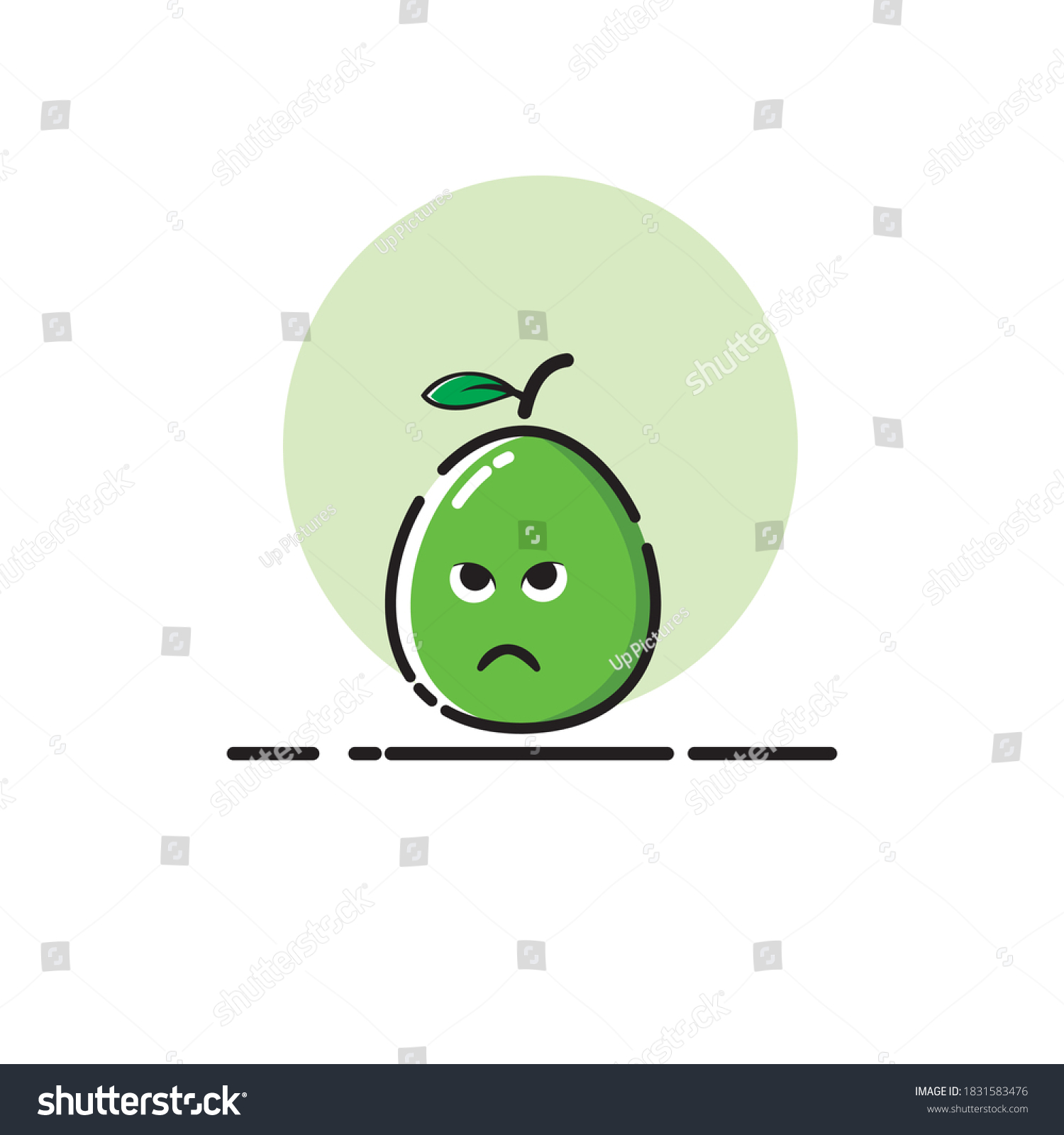 Guava Icon Cute Vector Illustration Angry Stock Vector (Royalty Free ...