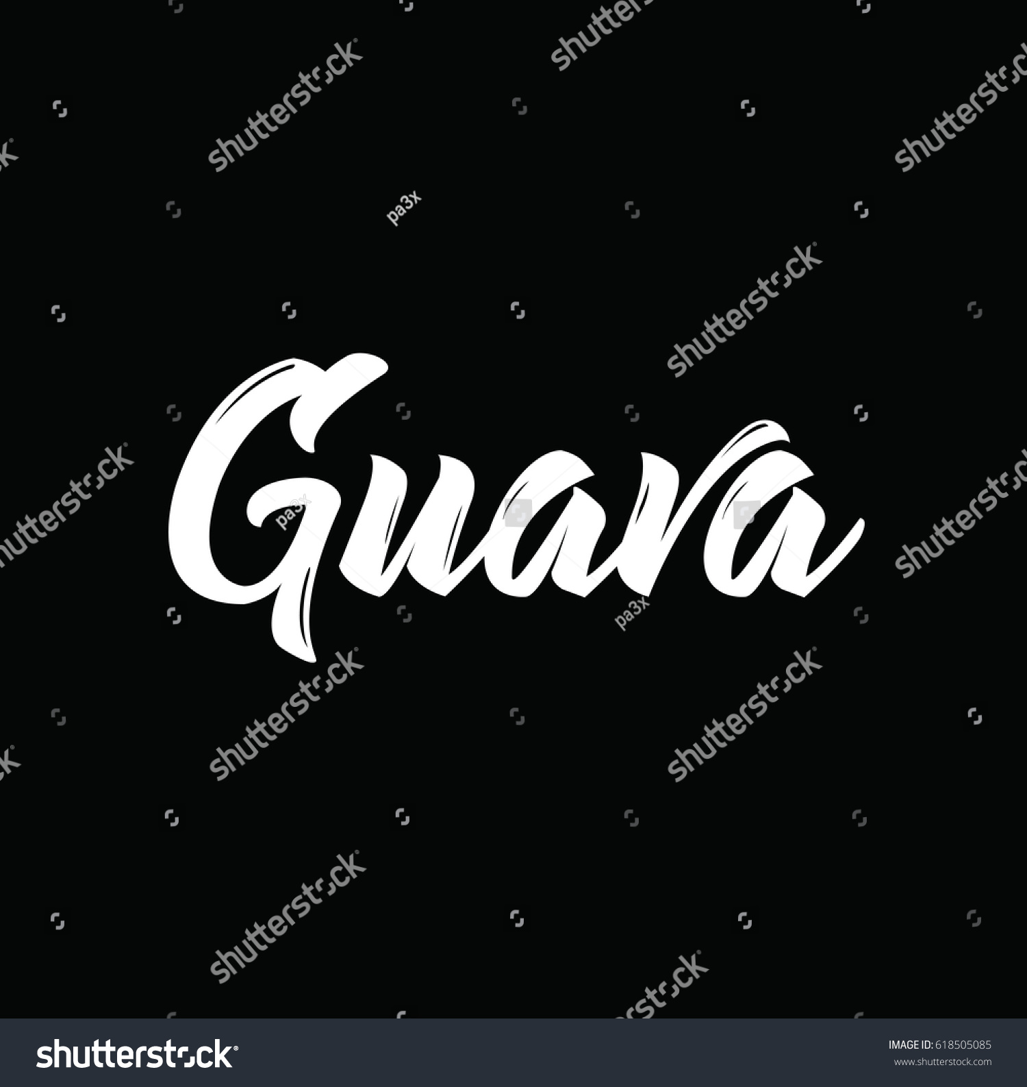 Guava Text Design Vector Calligraphy Typography Stock Vector (Royalty ...