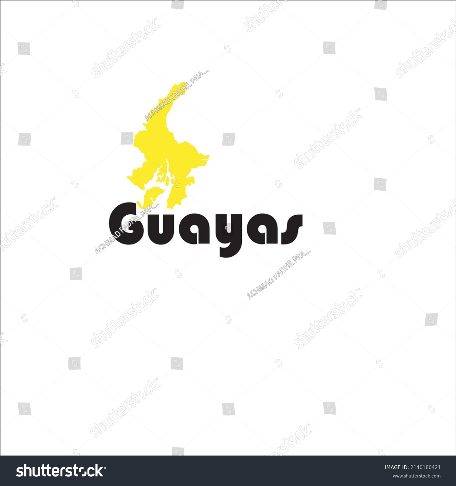 Guayas Map On White Background Stock Vector (Royalty Free) 2140180421 ...