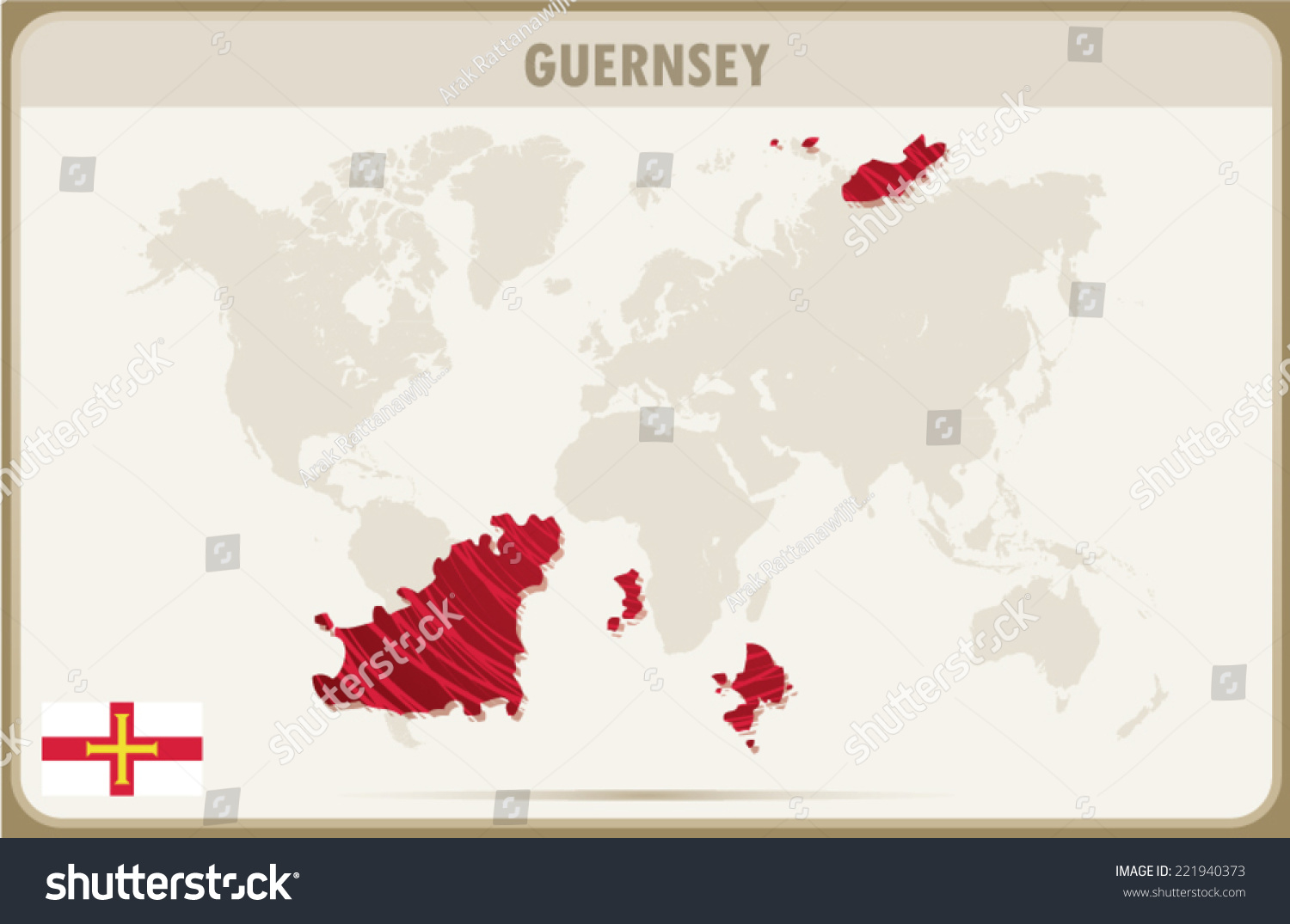 Guernsey Map Graphic Design Vector Stock Vector (Royalty Free ...