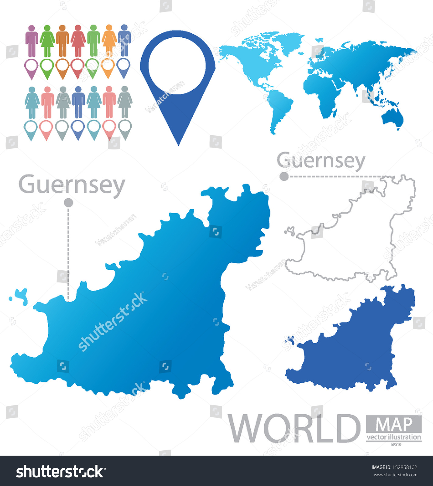 Guernsey World Map Vector Illustration Stock Vector (Royalty Free ...