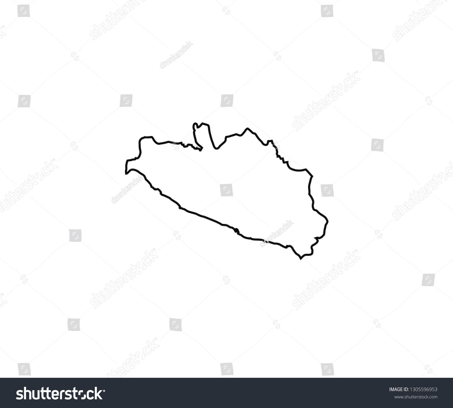 Guerrero Outline Map Mexico State Stock Vector (Royalty Free) 1305596953