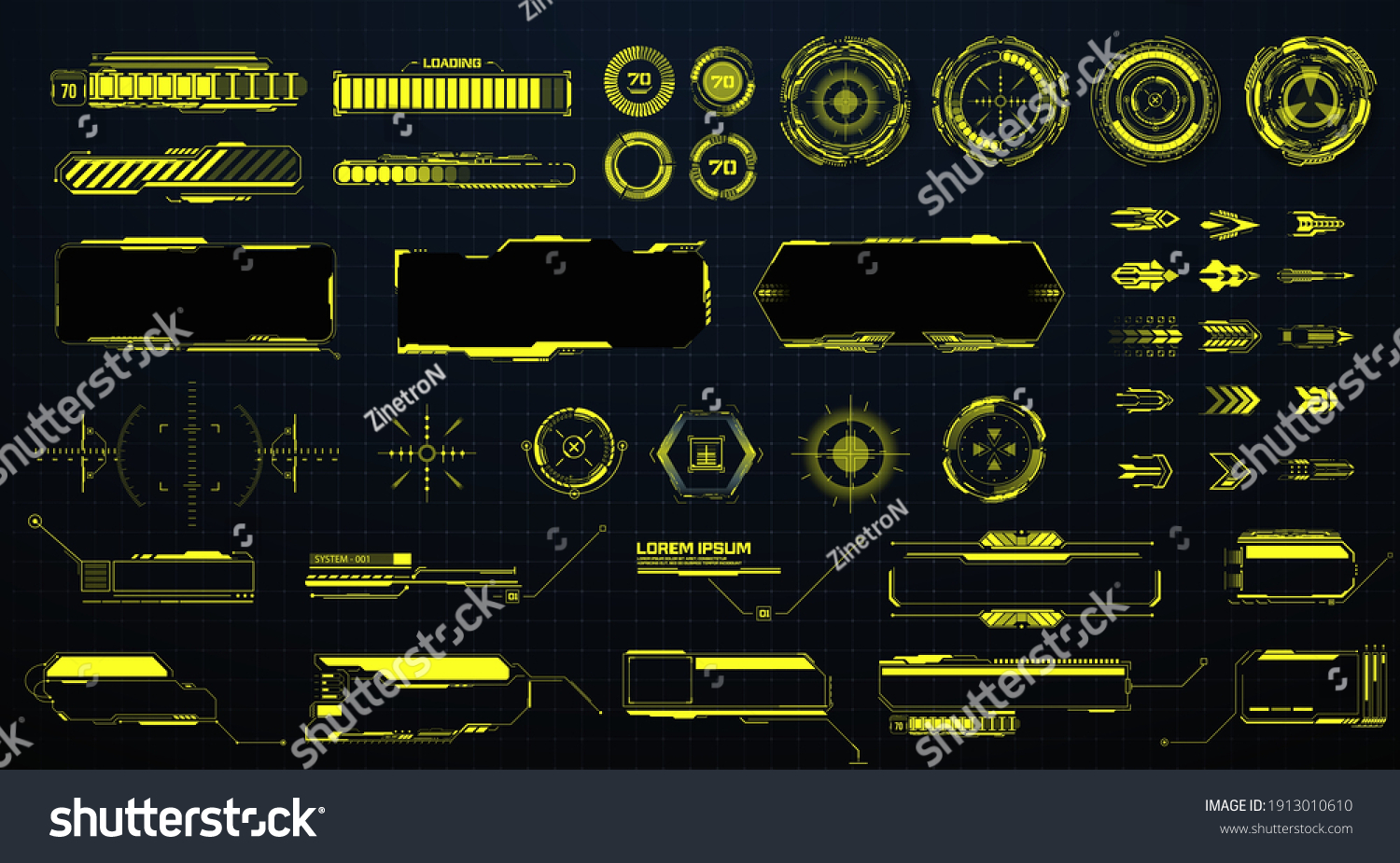 Stock vektor „Gui Hud Ui Futuristic Elements Set“ (bez autorských ...