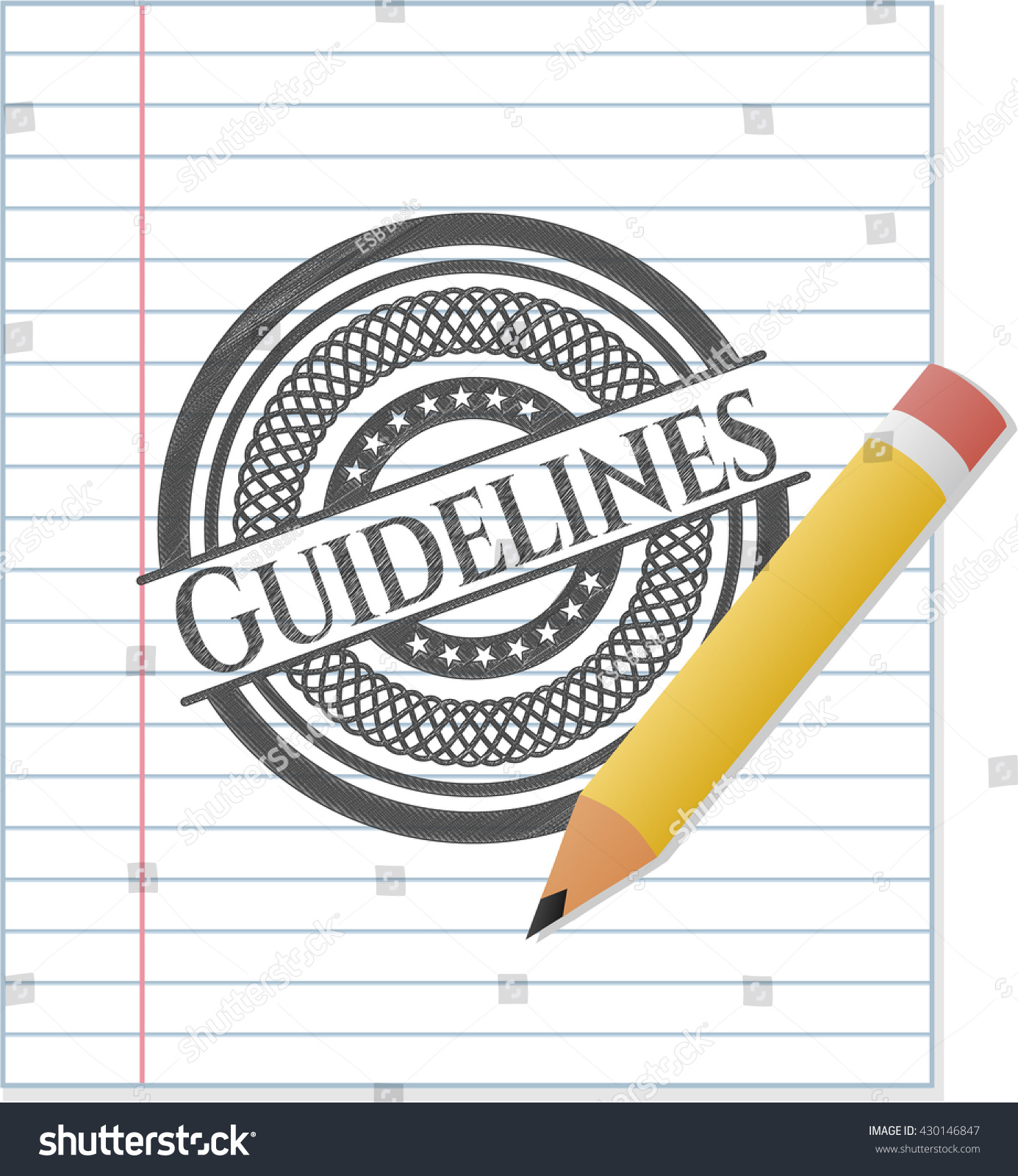 Guidelines Draw Pencil Effect Stock Vector (Royalty Free) 430146847 ...