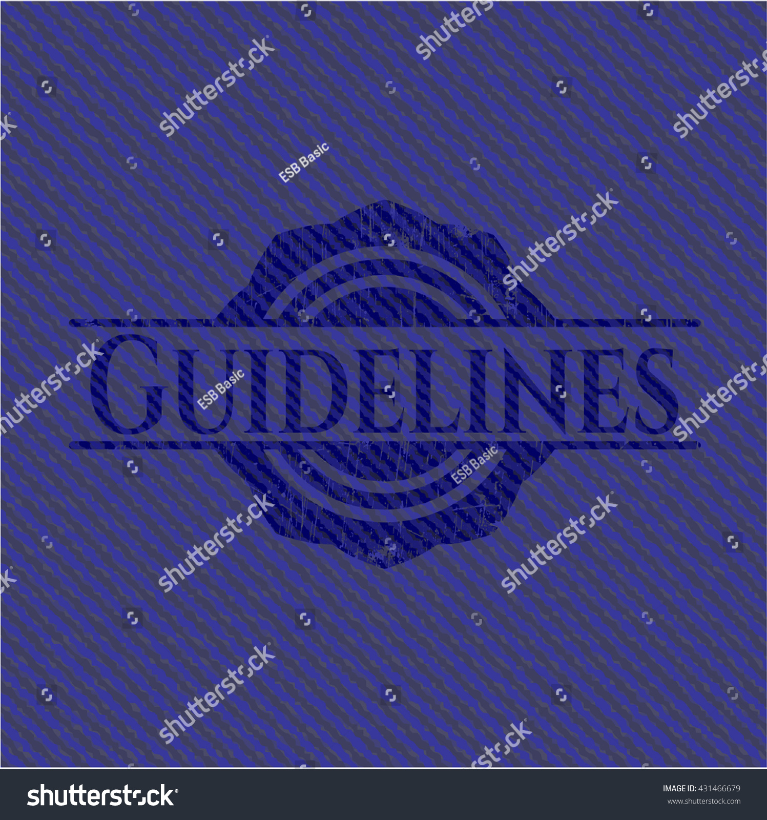 Guidelines Emblem Jean Texture Stock Vector (Royalty Free) 431466679