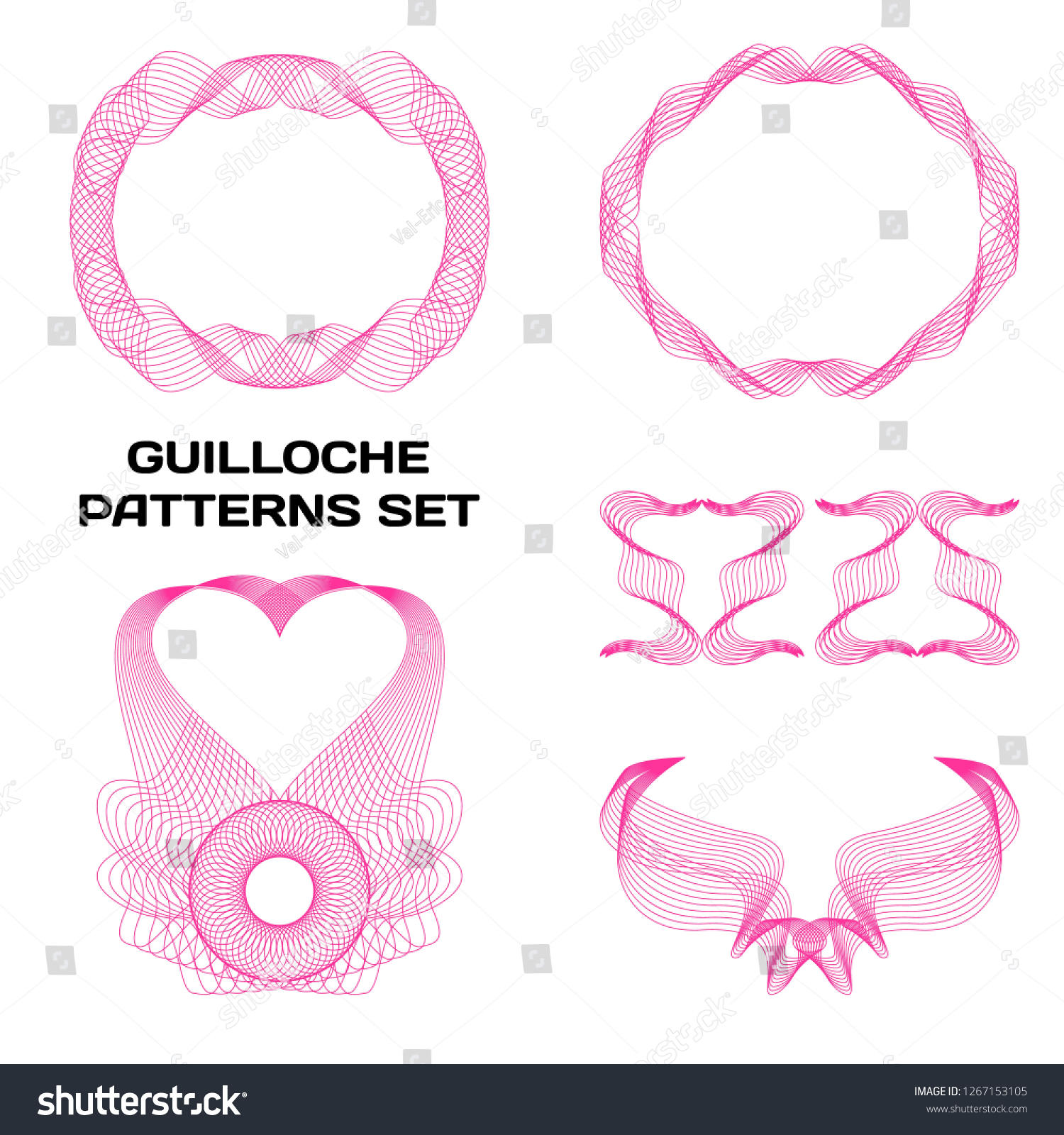 Guilloche Patterns Installed Vector Illustration Your Stock Vector ...