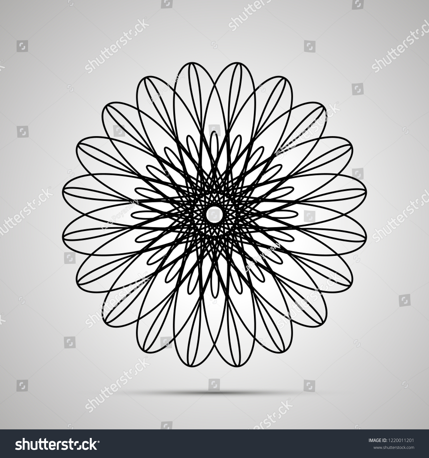 Guilloche Simple Black Icon Shadow Stock Vector (Royalty Free ...