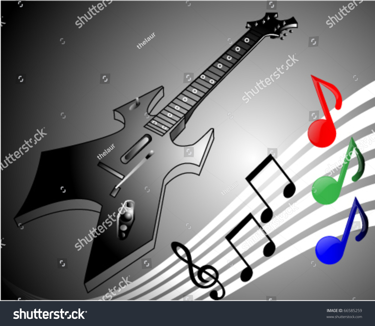 Guitar Notes Stock Vector (Royalty Free) 66585259 | Shutterstock