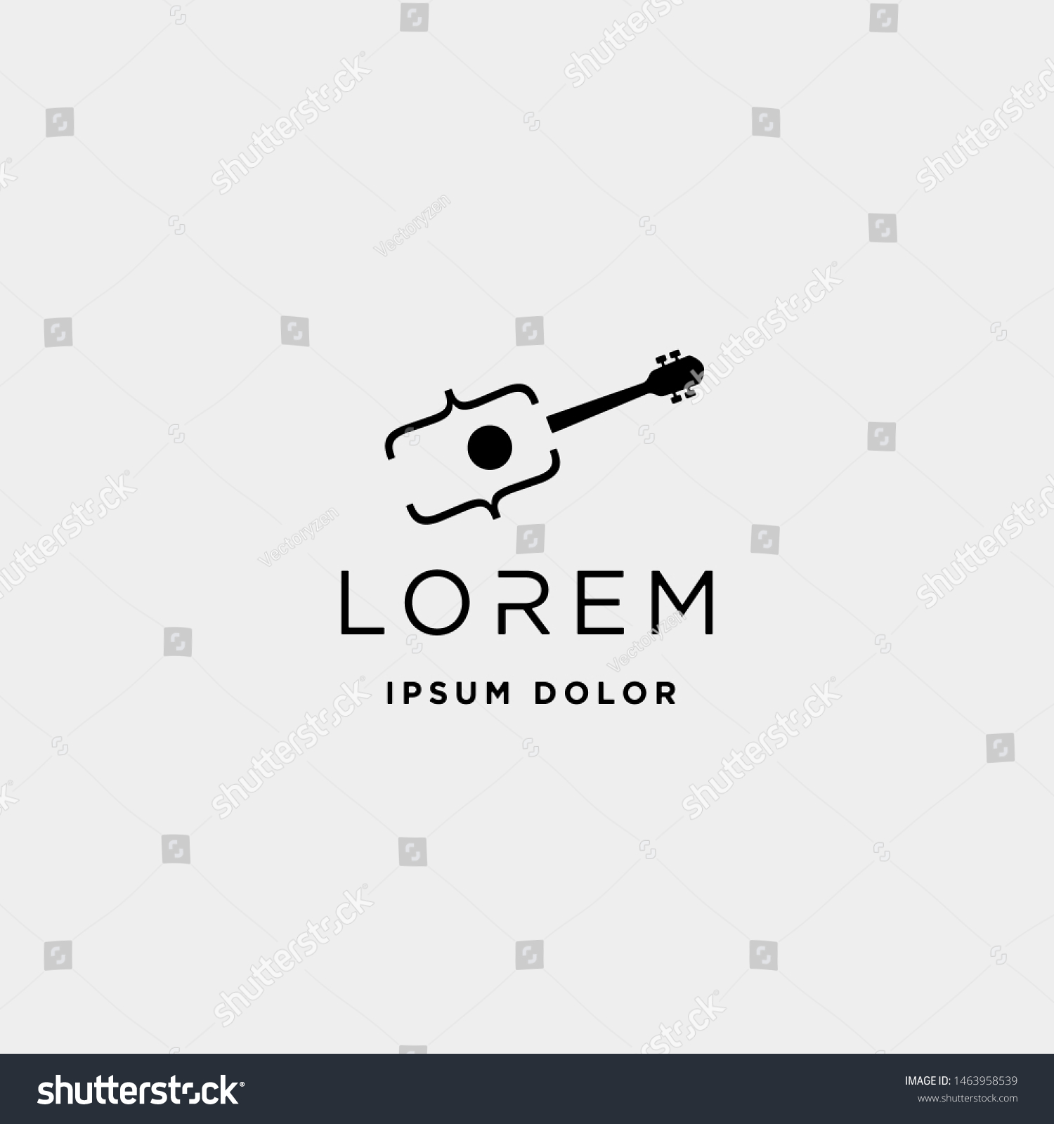 Guitar Code Logo Design Vector Music Stock Vector (Royalty Free ...