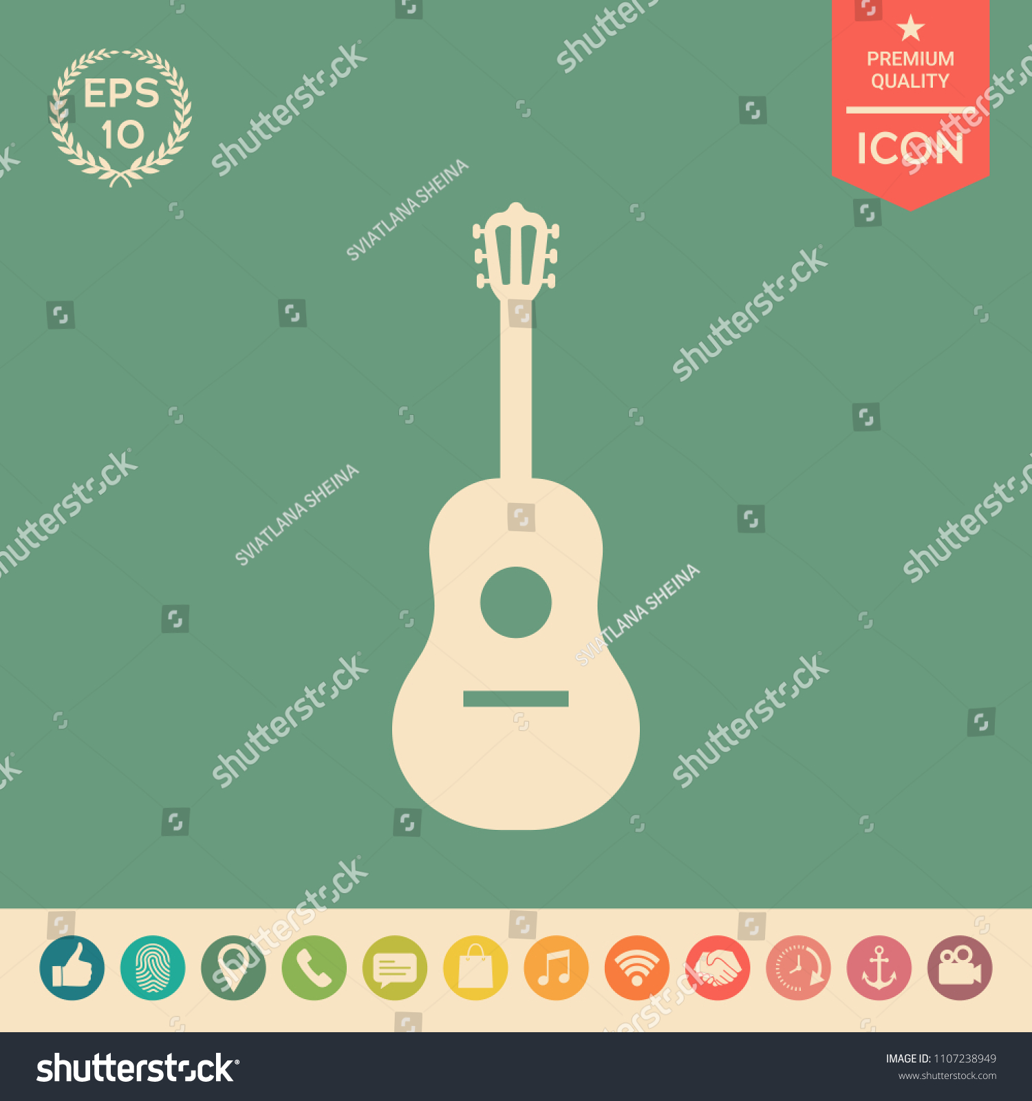 Guitar Icon Symbol Stock Vector (Royalty Free) 1107238949 | Shutterstock