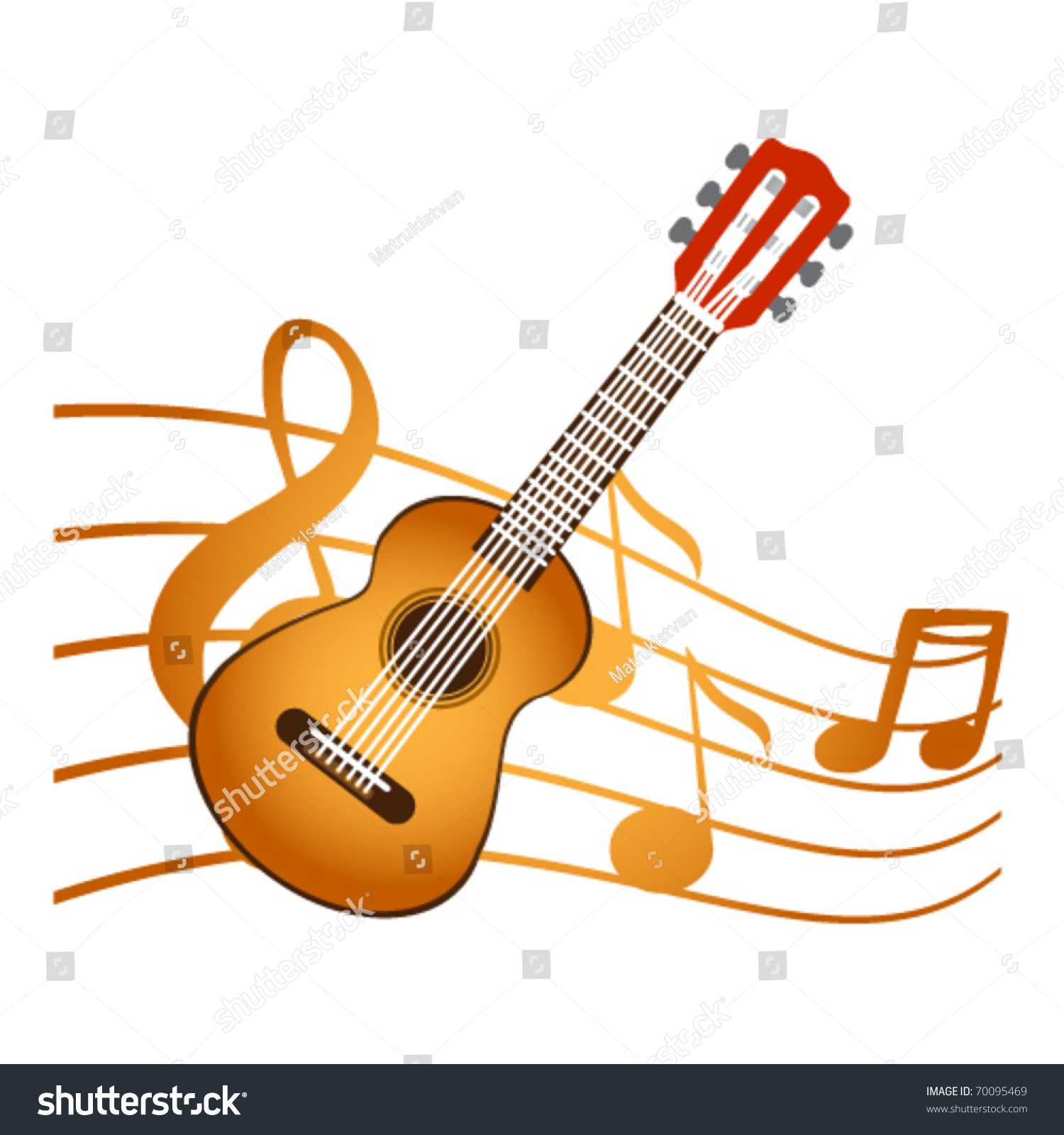 Guitar Illustration Stock Vector 70095469 - Shutterstock