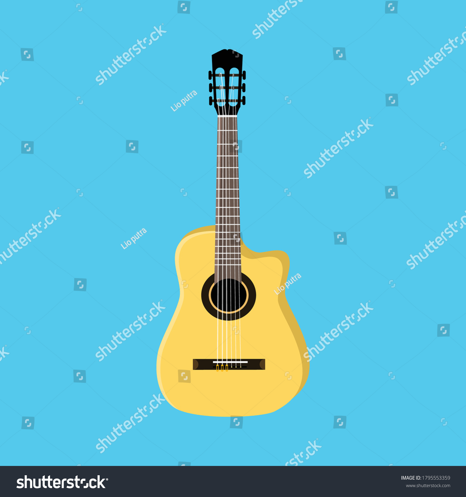 Guitar Isolated Editable Vector File Stock Vector (Royalty Free ...