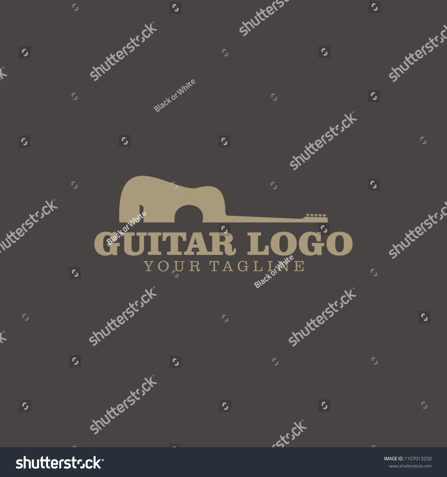 Guitar Logo Design: Vector có sẵn (miễn phí bản quyền) 1107013250 ...