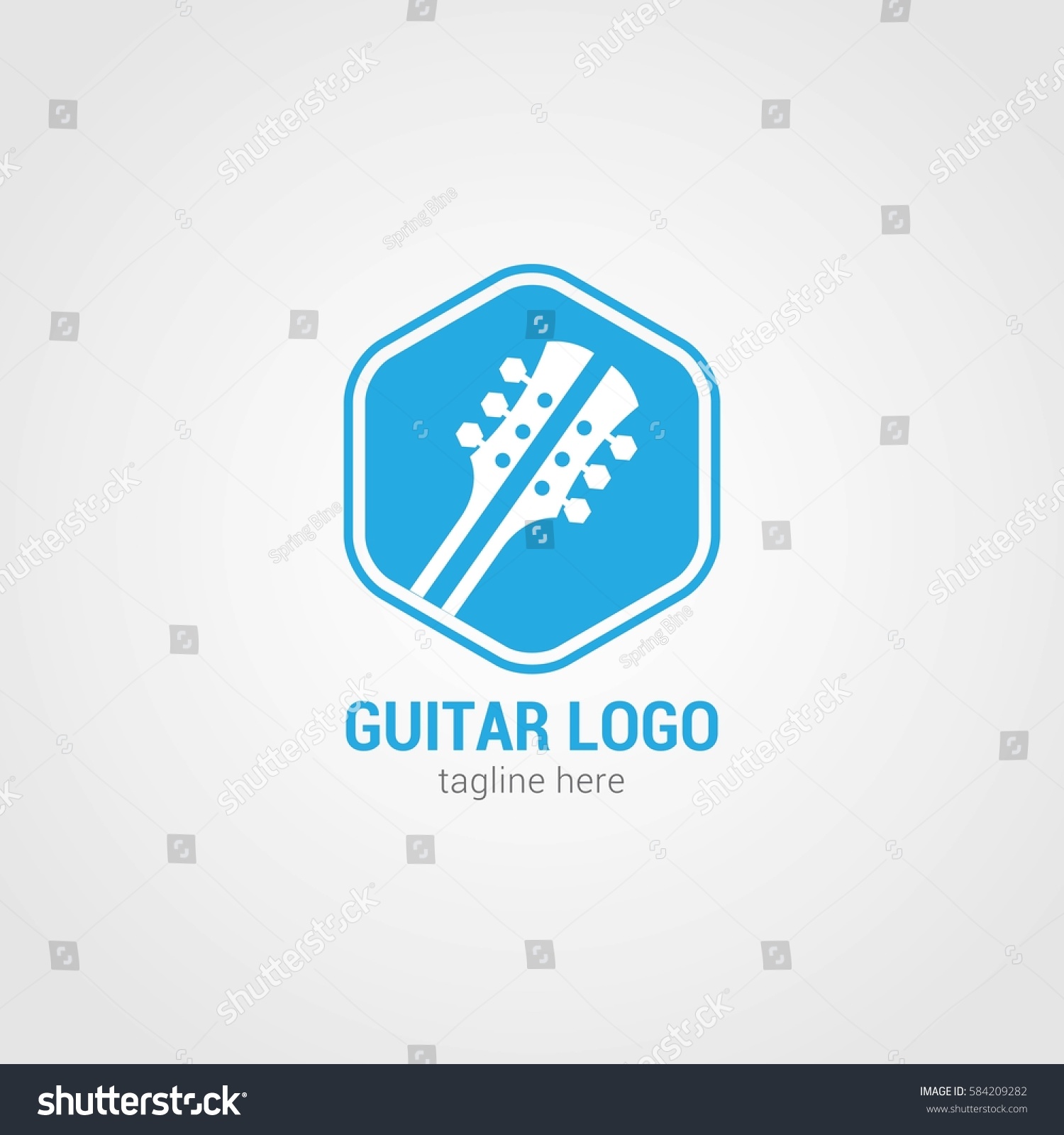 Guitar Logo Design Template Vector Illustration Stock Vector (Royalty ...