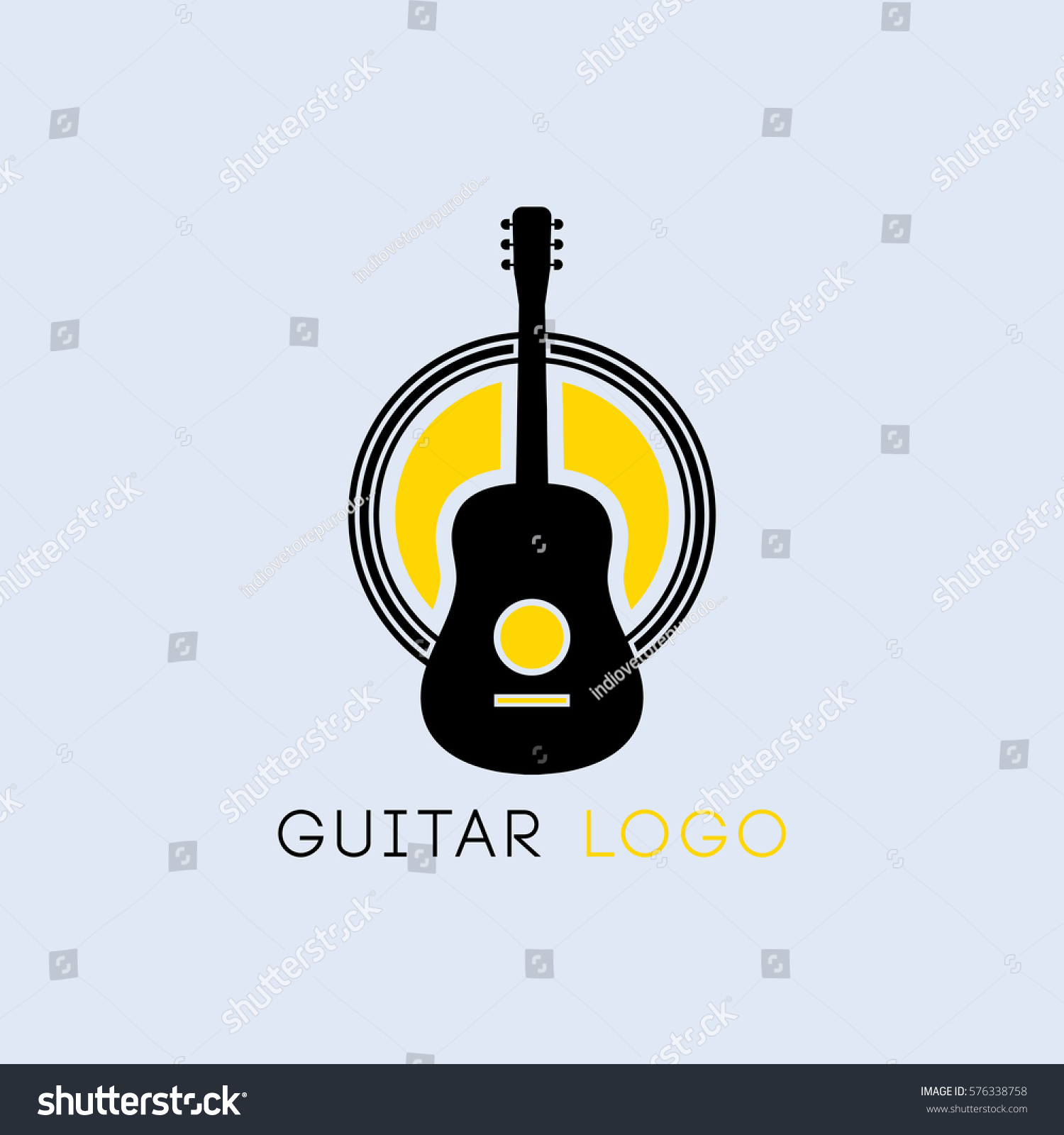 Guitar Logo Template Stock Vector (Royalty Free) 576338758