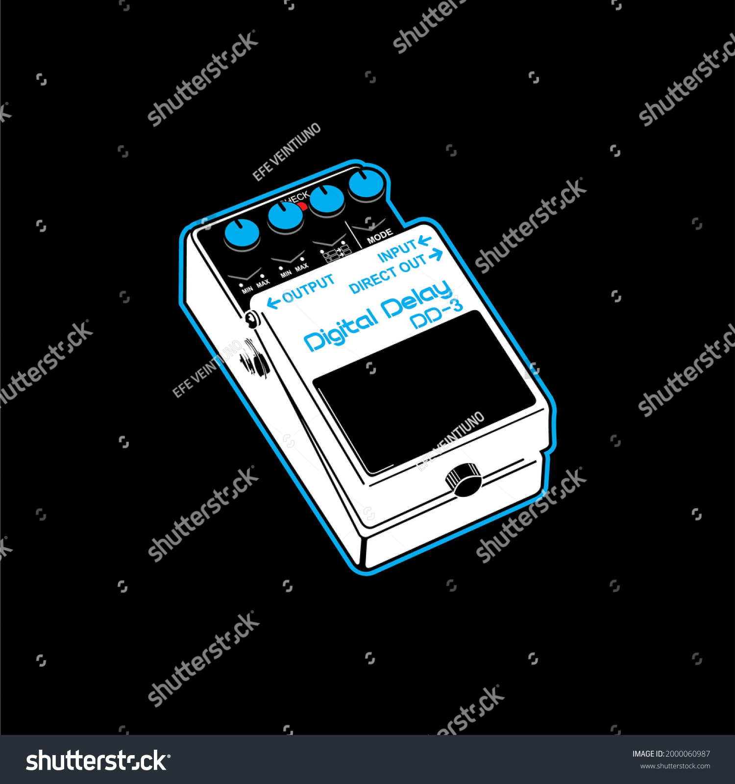 Guitar Pedal Delay Modulation 3 Stock Vector (Royalty Free) 2000060987 ...