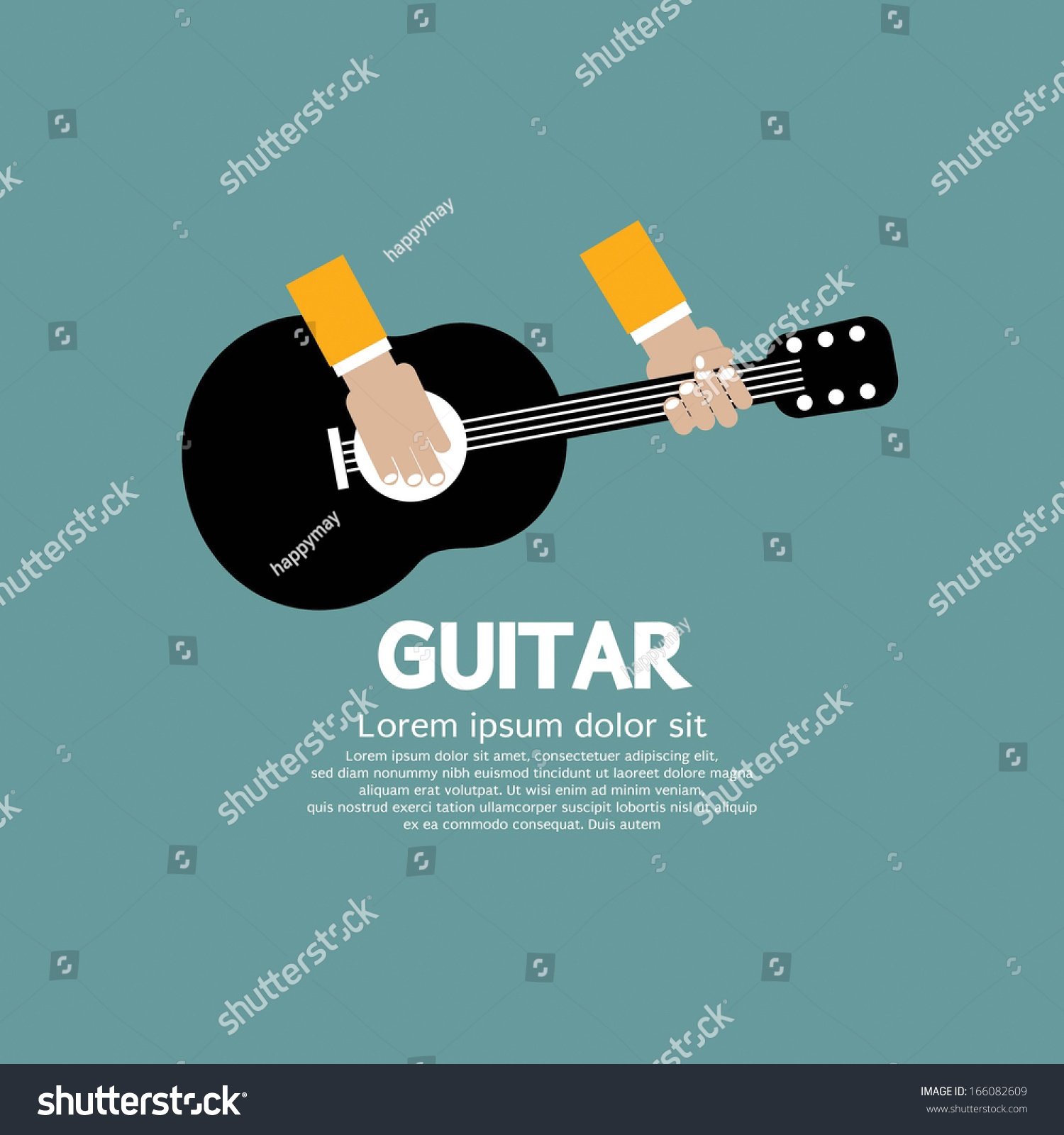 Guitar Playing Vector Illustration Stock Vector (Royalty Free) 166082609