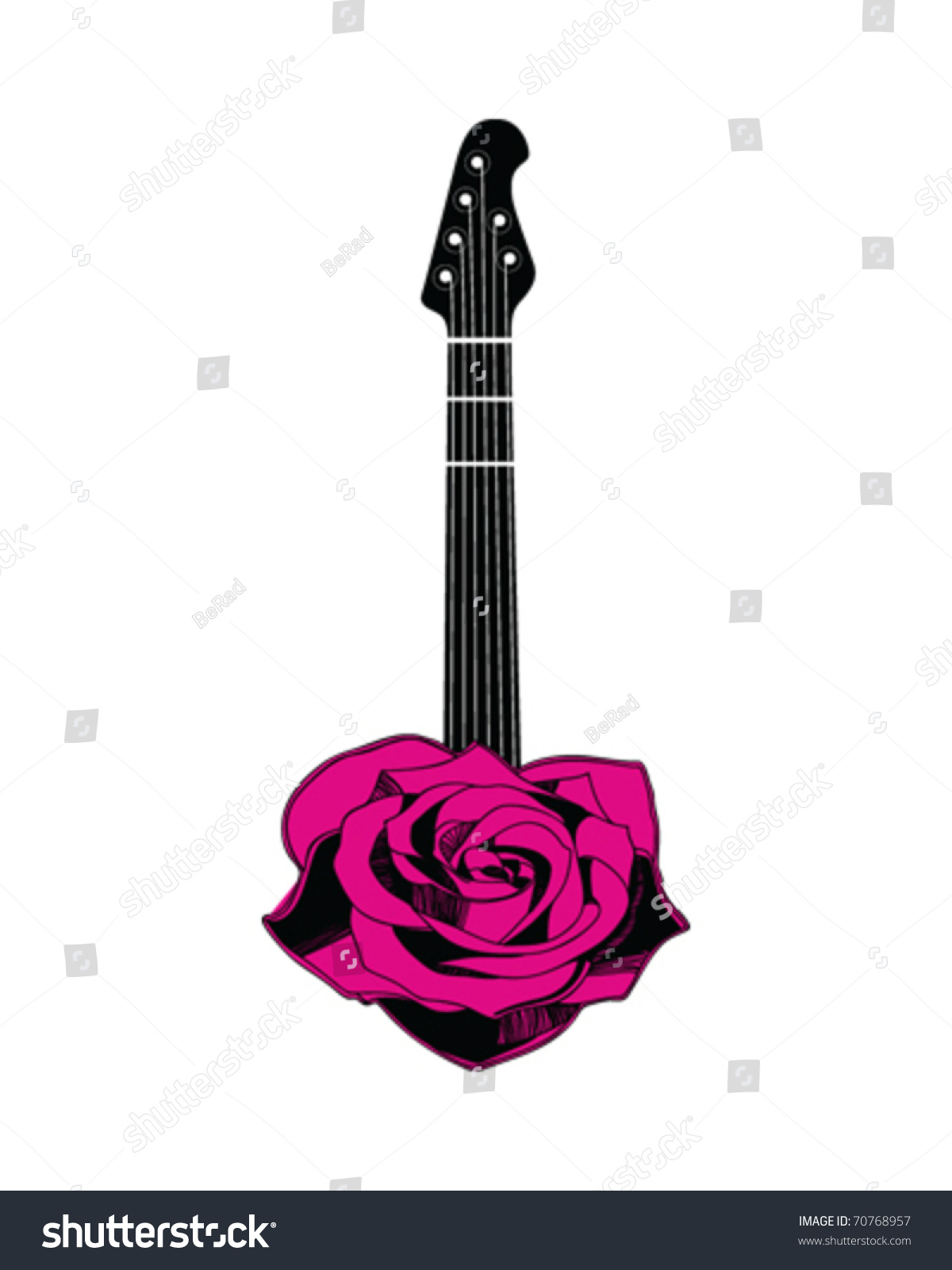 Guitar Rose: vector de stock (libre de regalías) 70768957 | Shutterstock