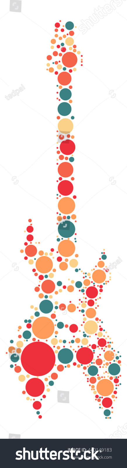 Guitar Shape Vector Design By Color Stock Vector (Royalty Free ...