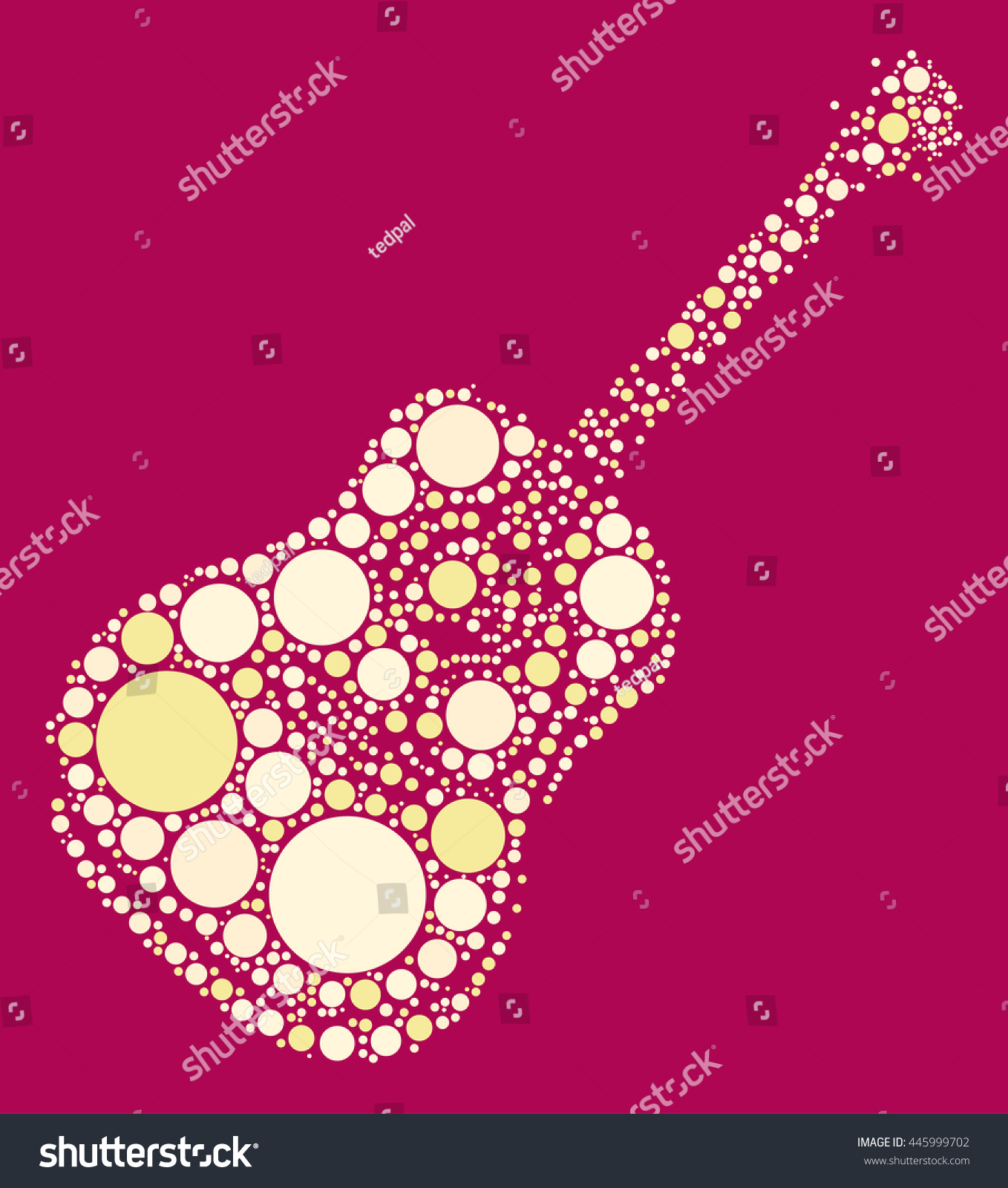 Guitar Shape Vector Design By Color Stock Vector (Royalty Free ...