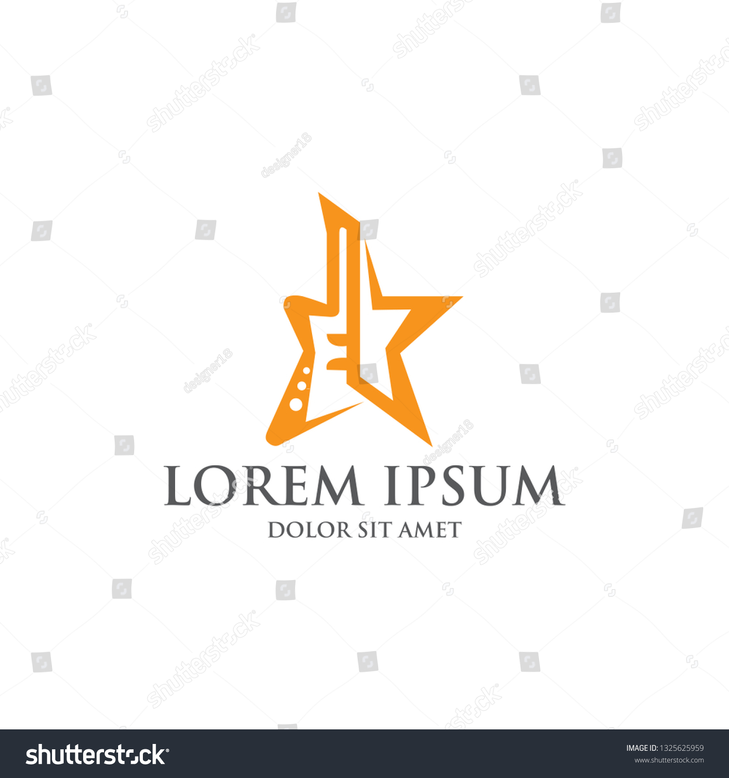 Guitar Star Logo Vector Stock Vector (Royalty Free) 1325625959