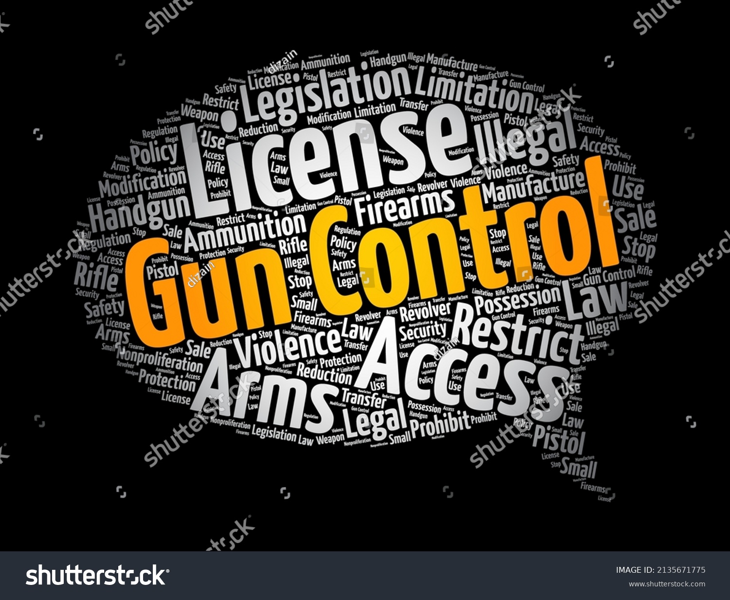 Gun Control Word Cloud Collage Concept Stock Vector (Royalty Free ...