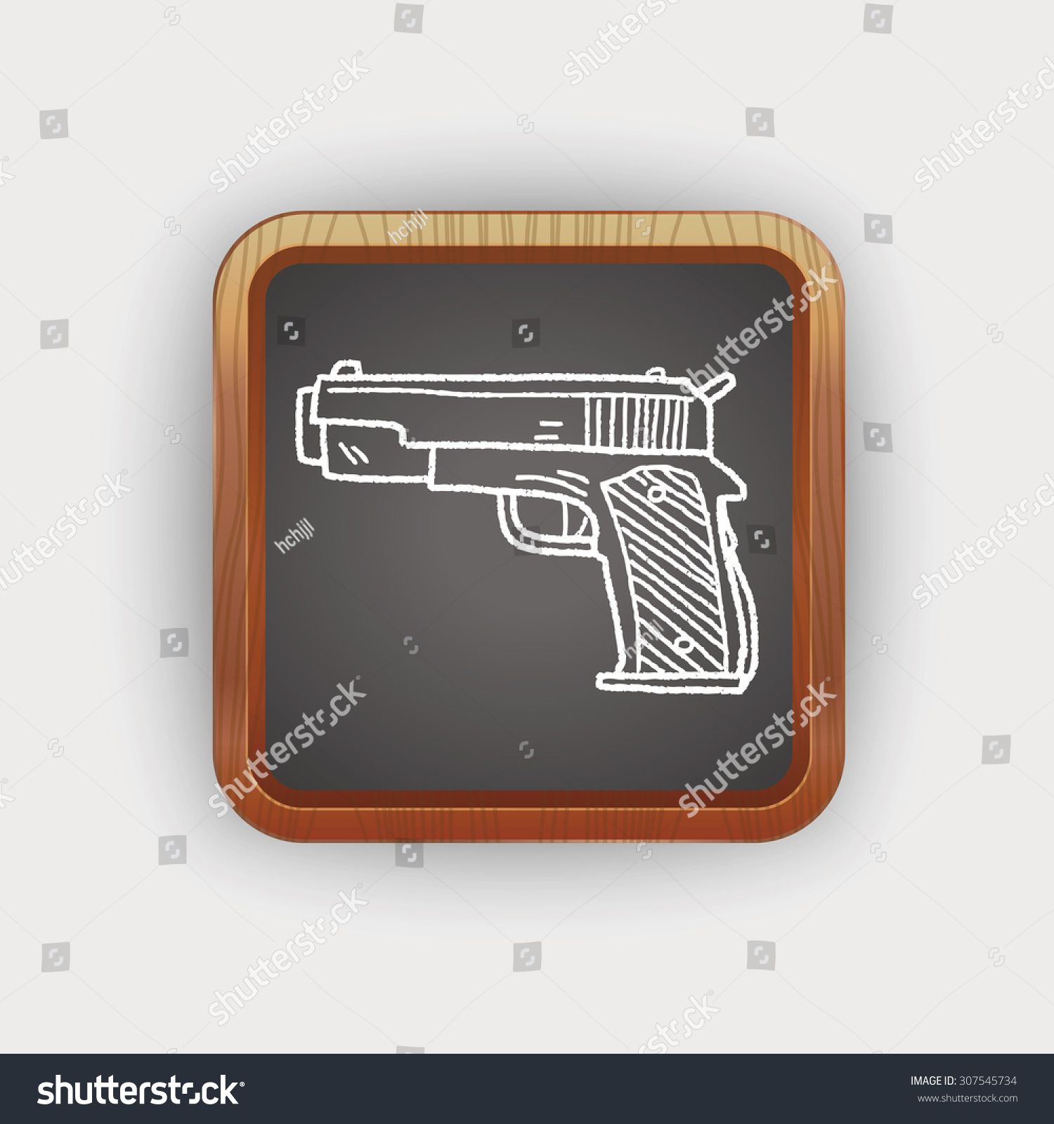 Gun Doodle Stock Vector (Royalty Free) 307545734 | Shutterstock