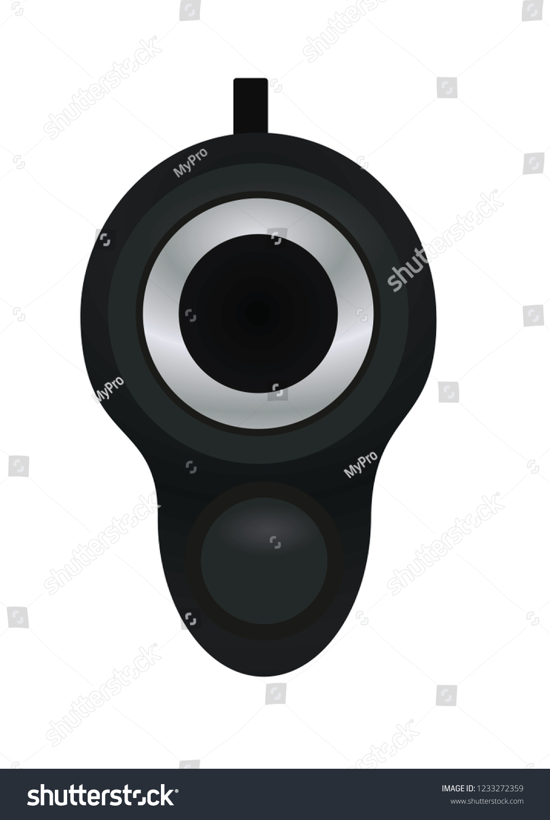 Gun Front View Vector Illustration 库存矢量图（免版税）1233272359 | Shutterstock