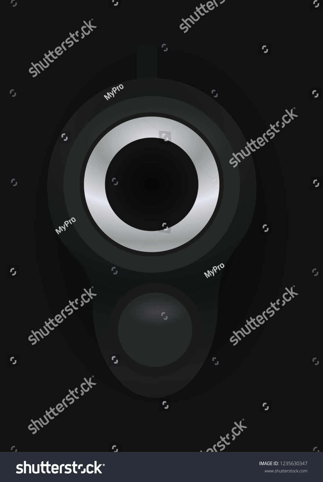 Gun Front View Vector Illustration: vector de stock (libre de regalías ...