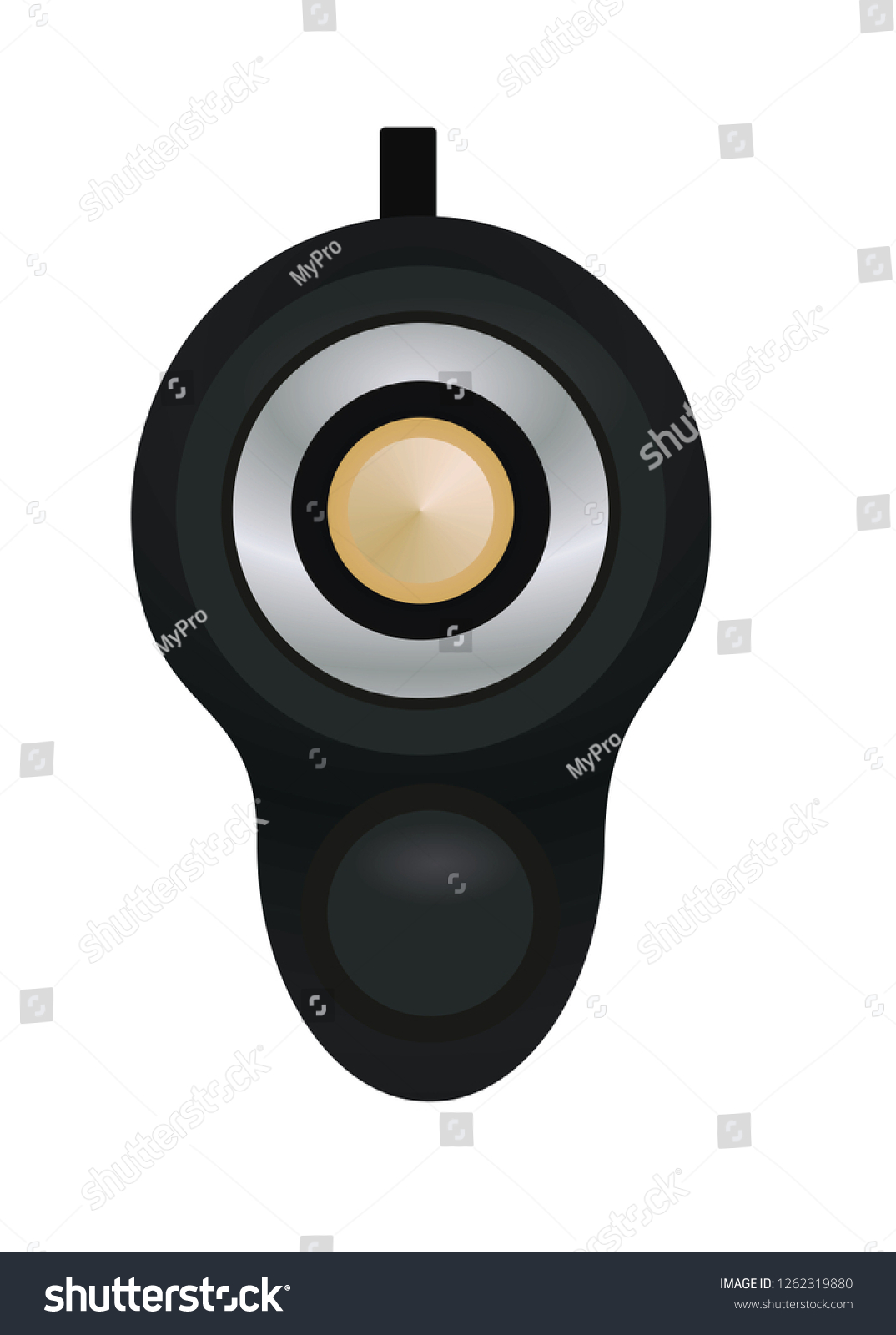 Gun Front View Vector Illustration Stock Vector (Royalty Free) 1262319880